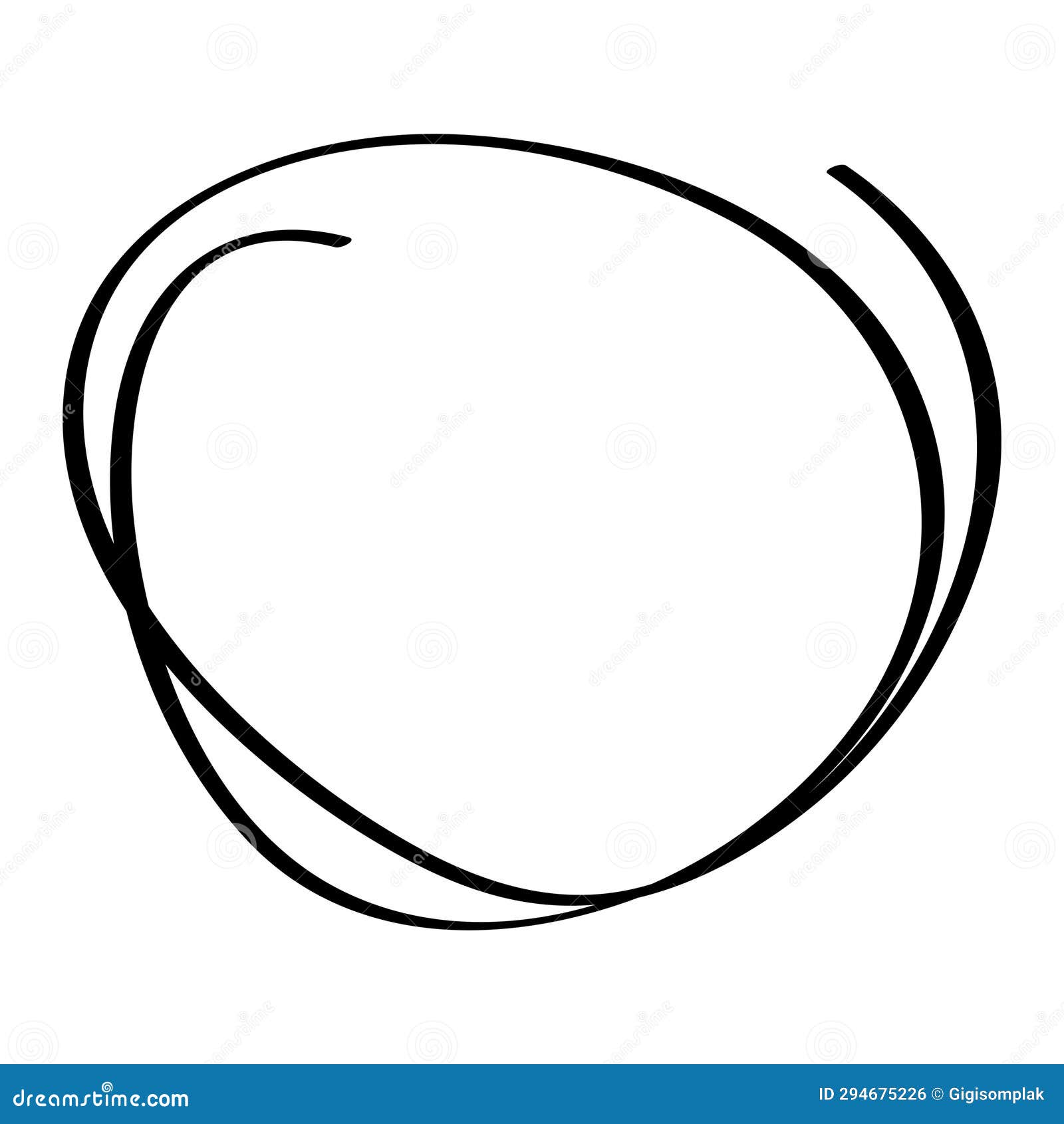 Simple Frame Border Multiple Line Circle, Doodle Hand Draw Sketch Stock ...
