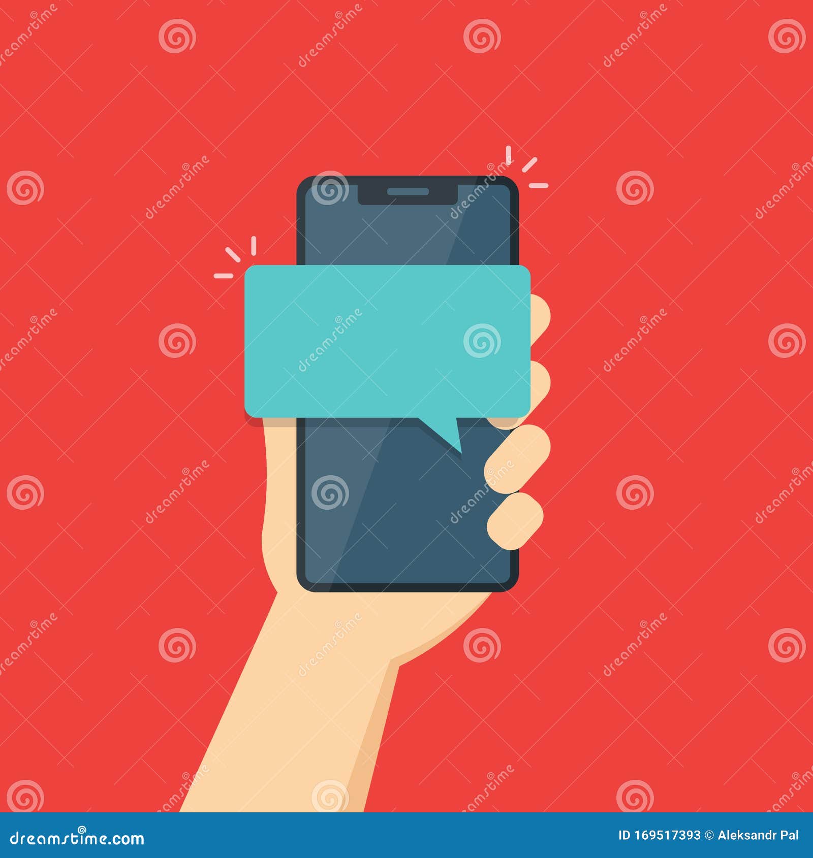 Message or Notification on Mobile Phone Screen Empty Space Speech ...