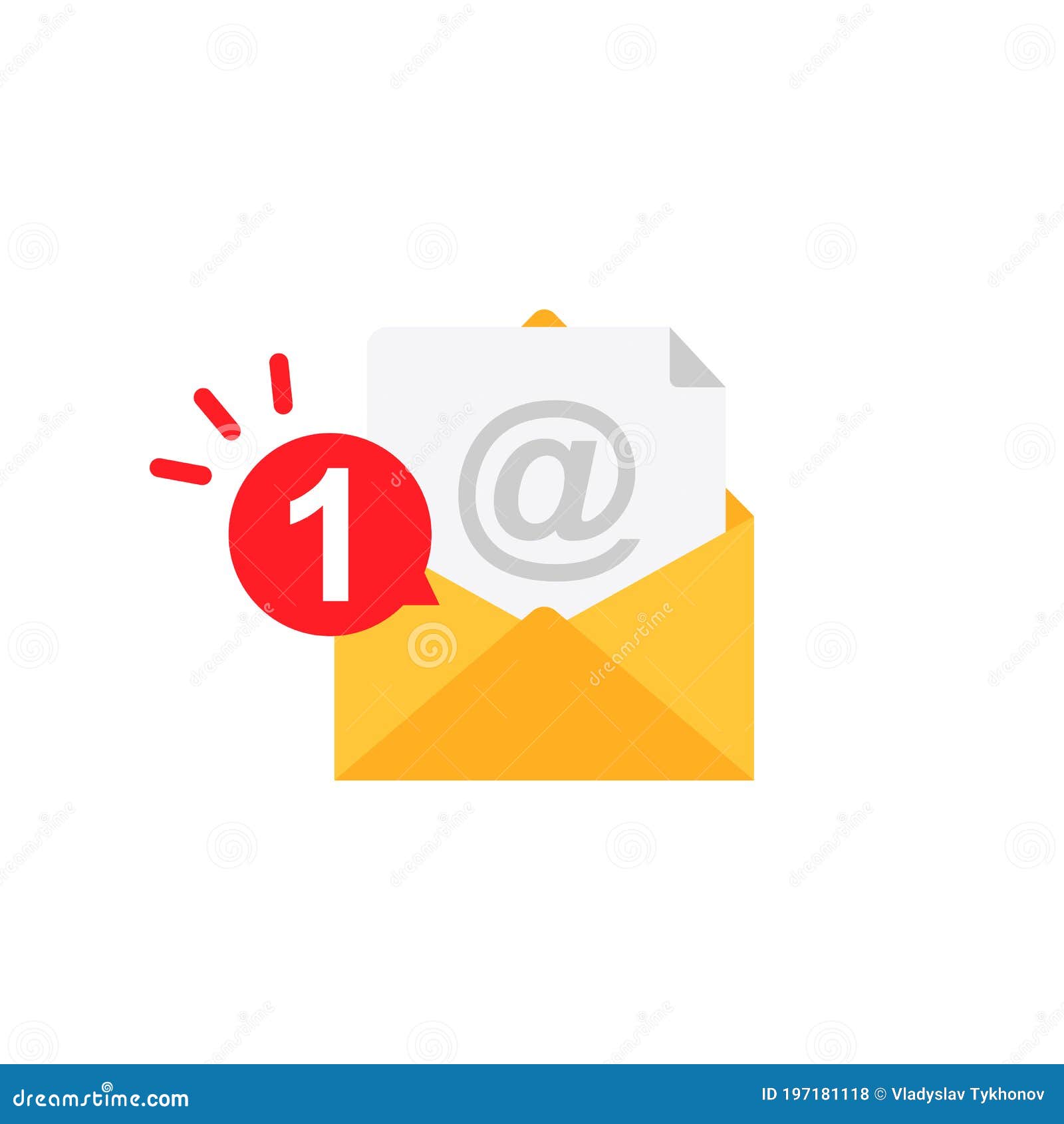 Message Notification Vector Icon. Envelope with Notification. Vector ...