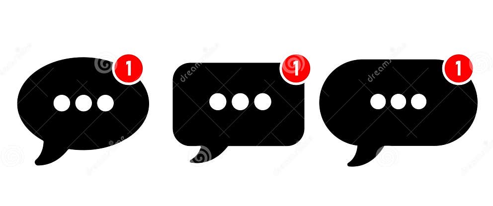 Message Notification Vector Icon, Isolate Chat, Conversation Symbol for ...