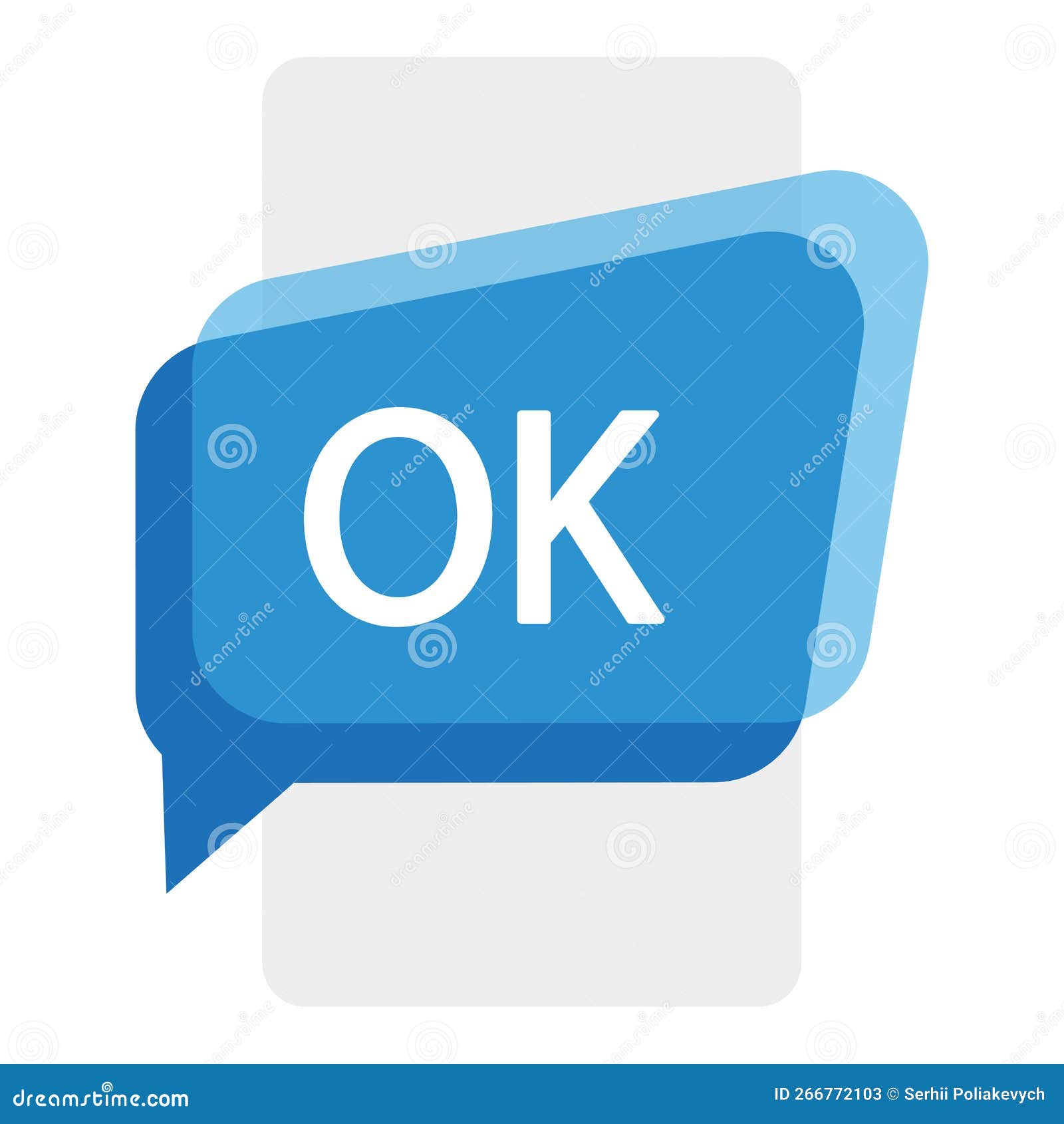 Message Ok in Cartoon Style. Text Message. Dialog Frame. Vector ...