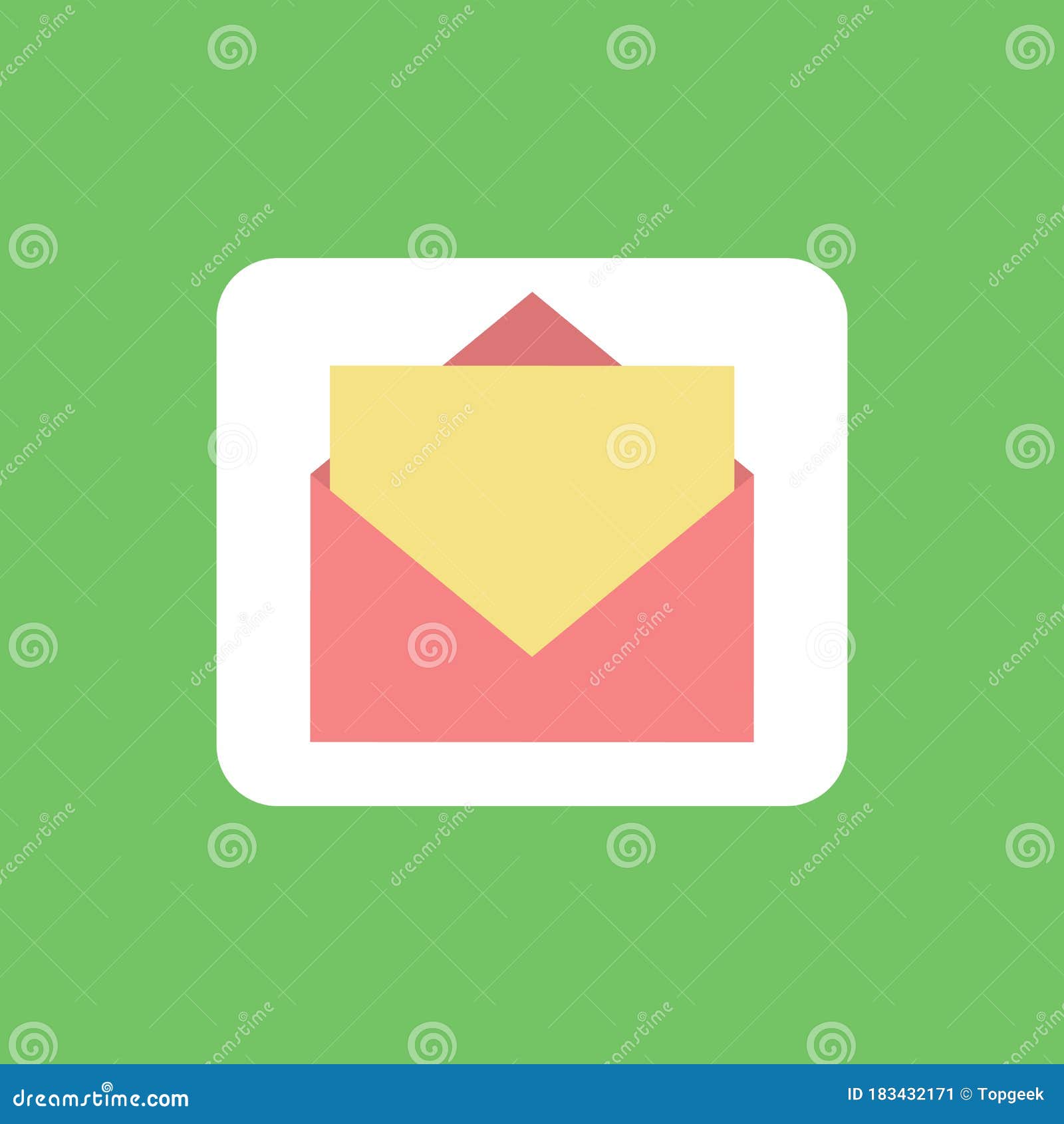 Message Paper with Info in Envelope Card Icon Stock Vector ...