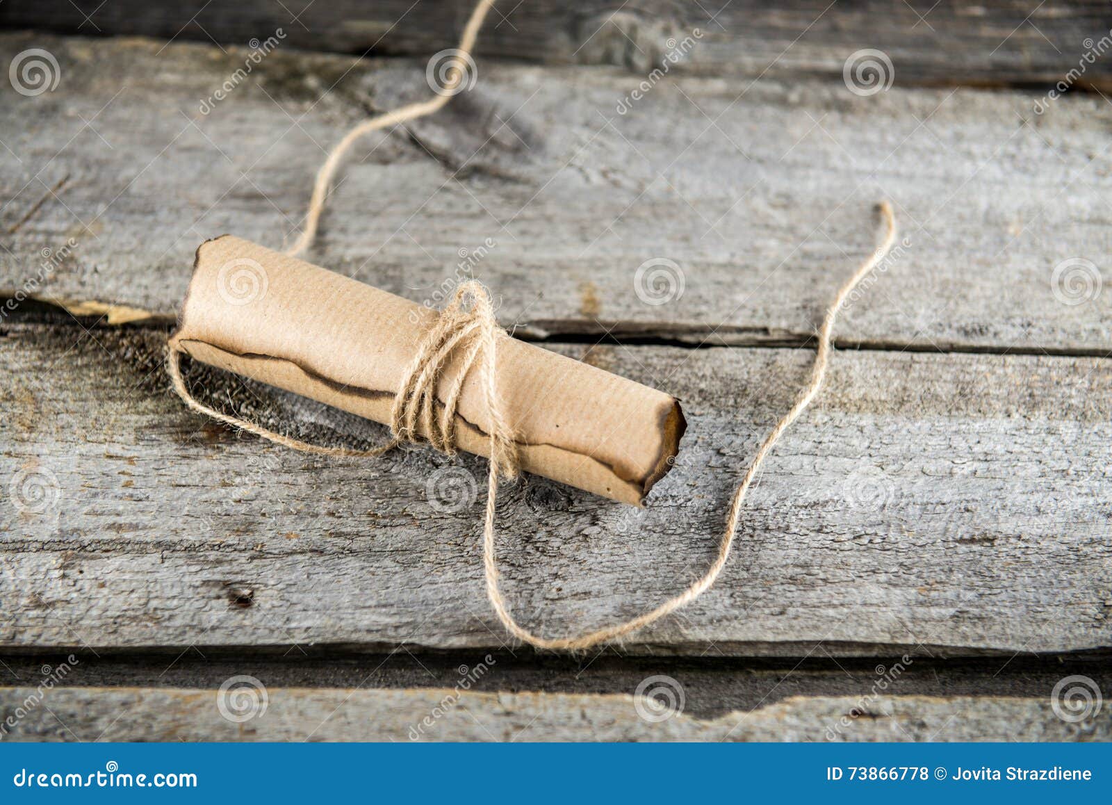 Message in paper roll stock photo. Image of wood, secret - 73866778