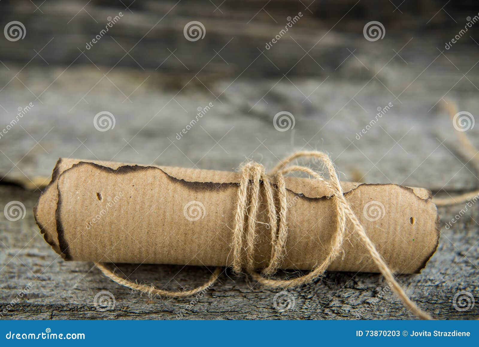 Message in paper roll stock image. Image of text, wood - 73870203