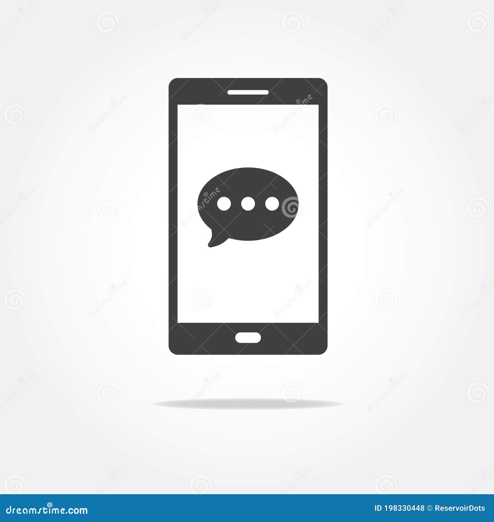 Message Phone Icon stock vector. Illustration of modern - 198330448
