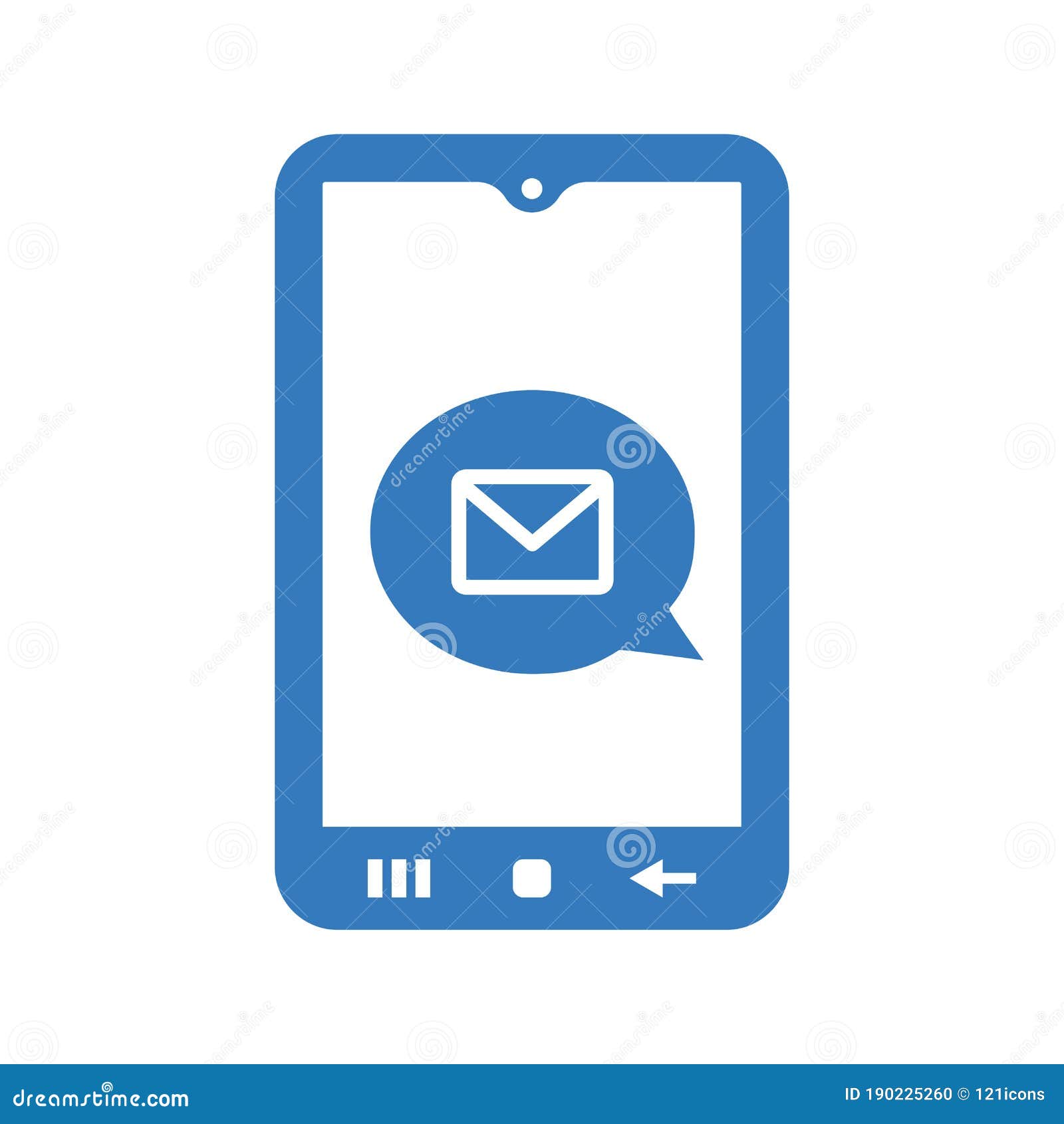 Message, Phone, SMS Blue Icon Stock Vector - Illustration of message ...