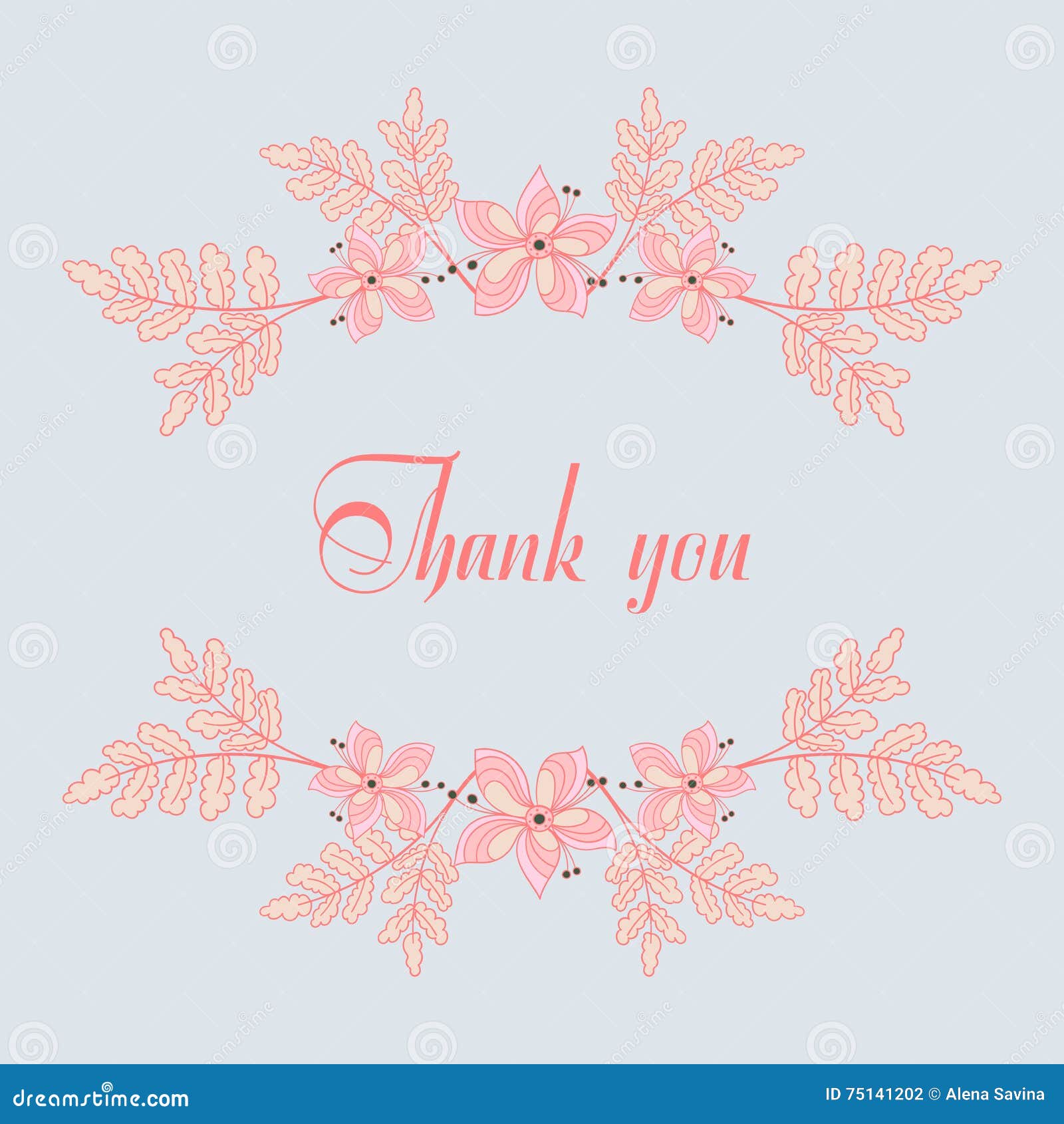 Message with Pink Flowers stock vector. Illustration of drawn - 75141202