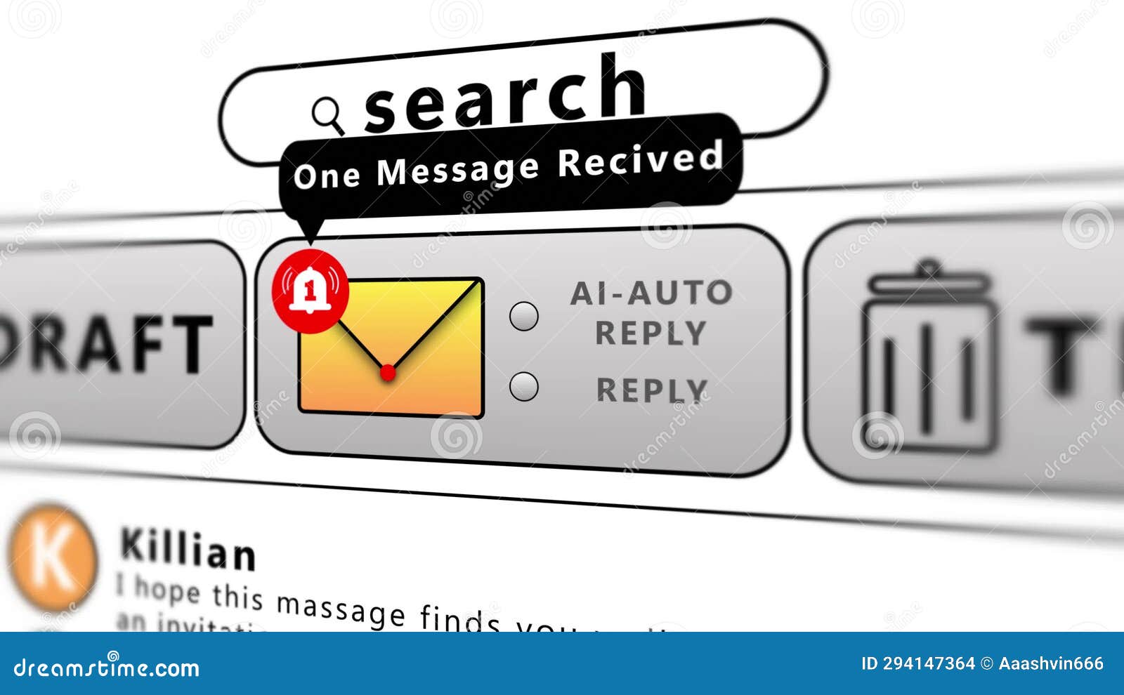 Message Received and Ai Auto Reply Clicking Animation Stock Footage ...