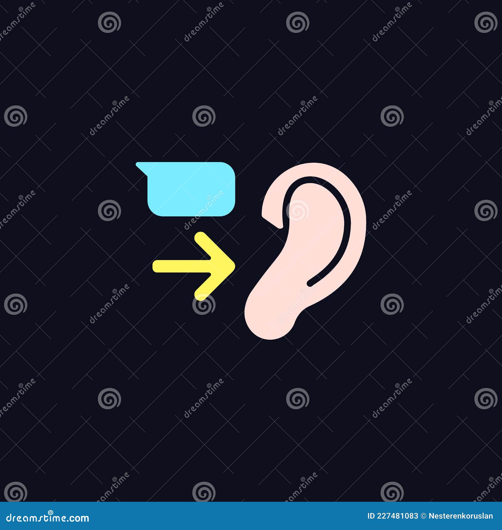 Message Receiver RGB Color Icon for Dark Theme Stock Vector ...
