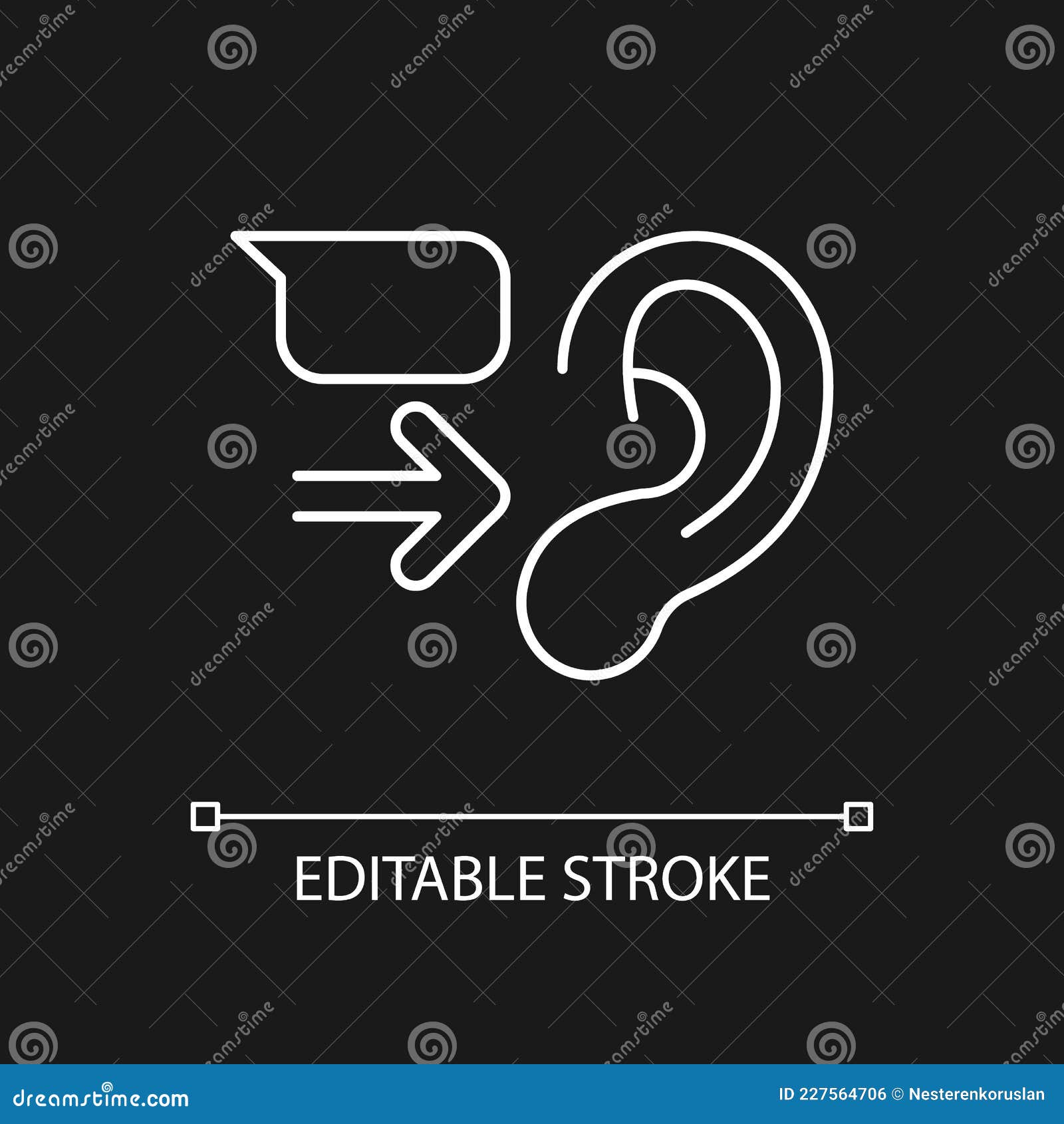 Message Receiver White Linear Icon for Dark Theme Stock Vector ...