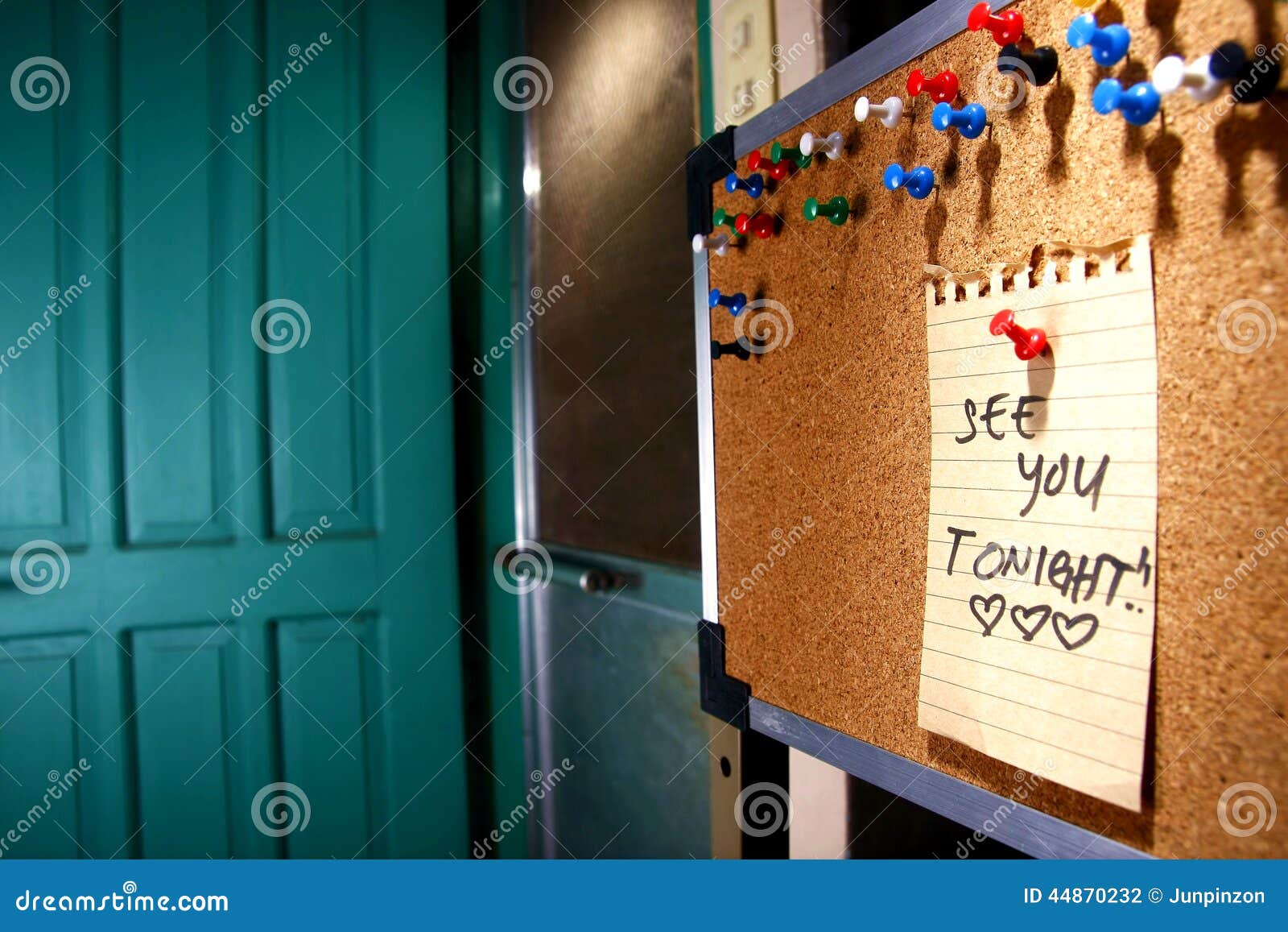 Message or Reminder Board with See You Tonight Note Stock Photo - Image ...
