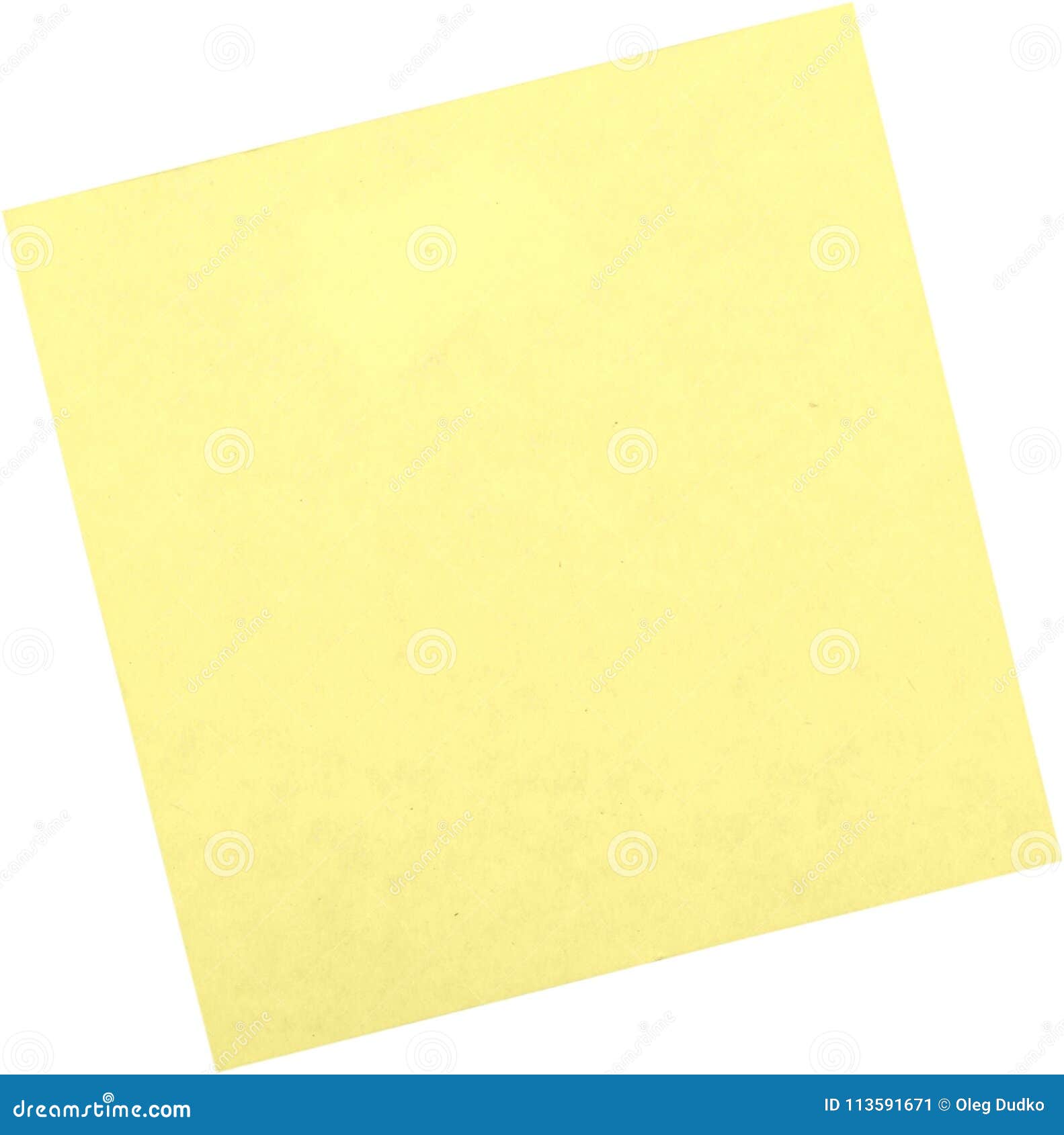 Yellow Sticky Note - Isolated Stock Image - Image of memo, sticky ...