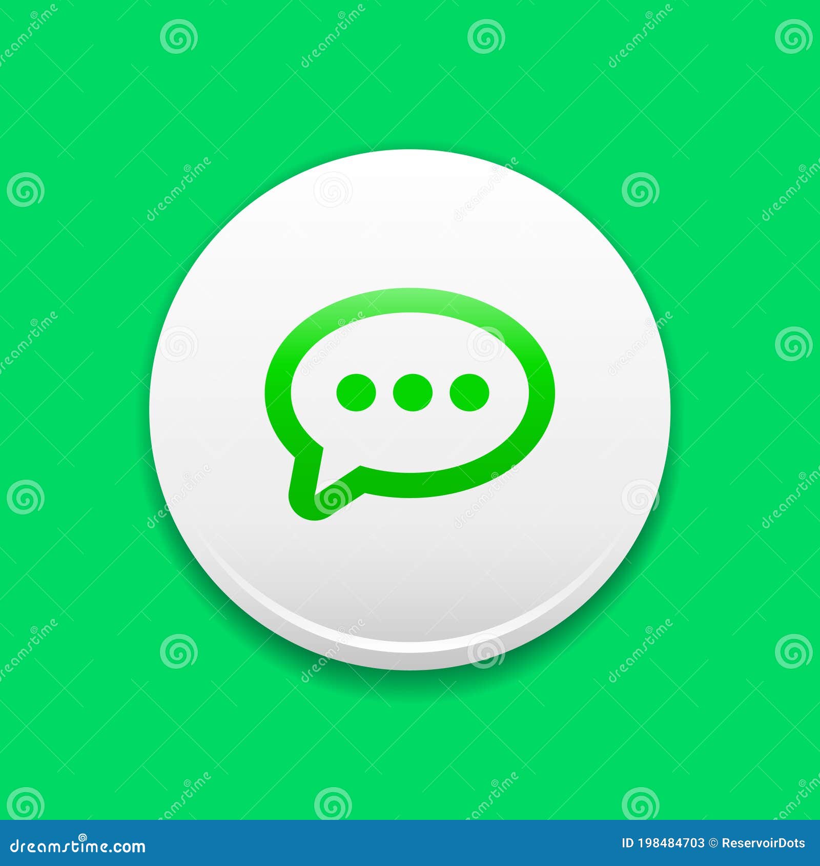 Message Round White Icon stock vector. Illustration of vector - 198484703