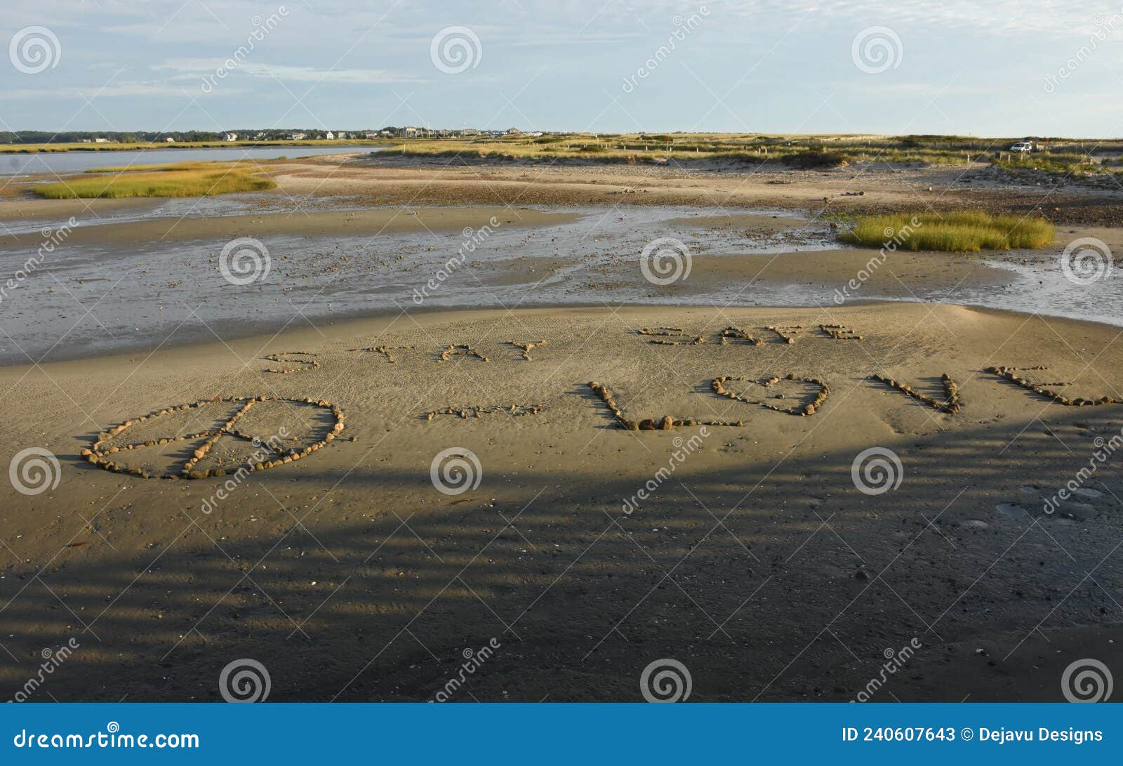 Message in the Sand Made of Rocks Stock Image - Image of beach, hippie ...