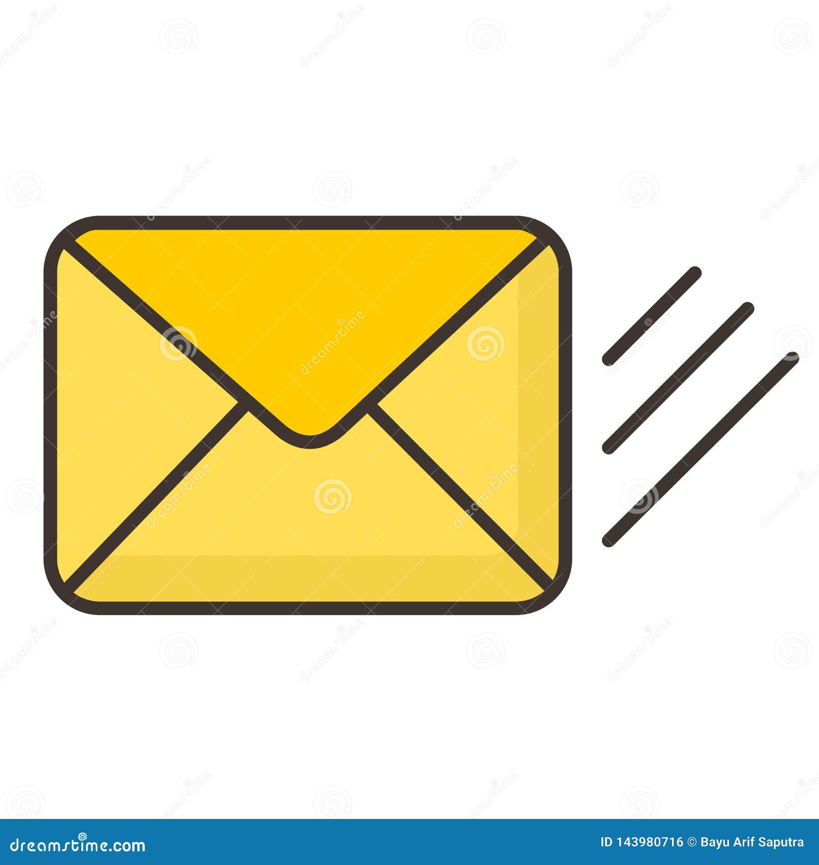 Message sent flat icon stock illustration. Illustration of icon - 143980716