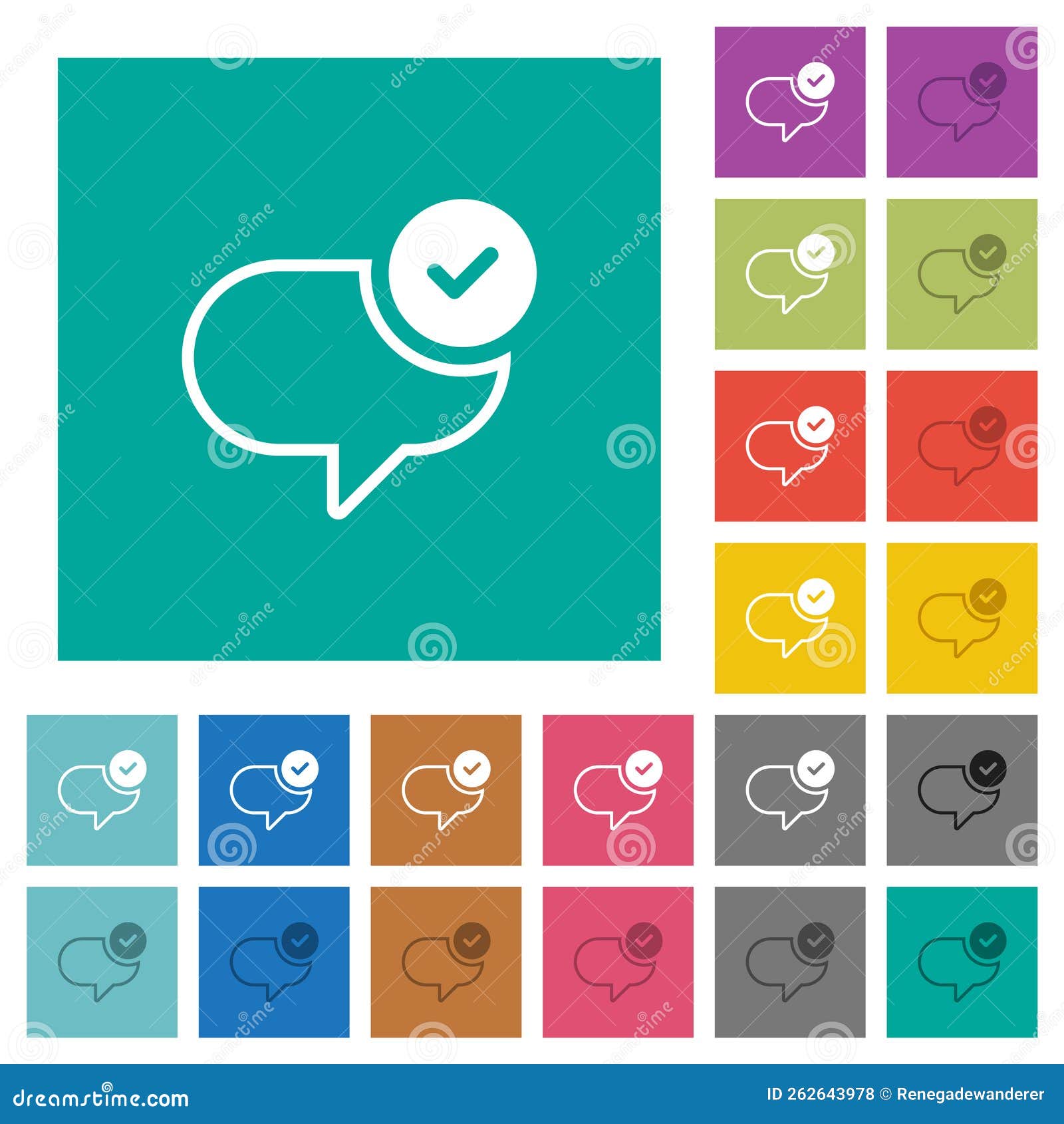 Message Sent Square Flat Multi Colored Icons Stock Vector ...