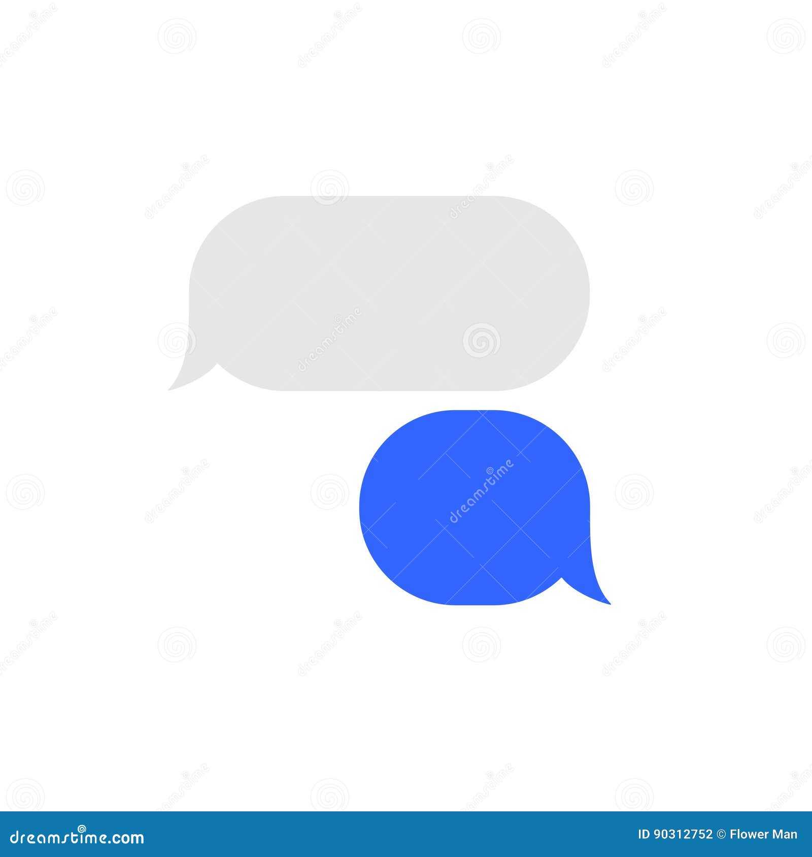 Message Service Flat Bubbles Icon Set Stock Vector - Illustration of ...