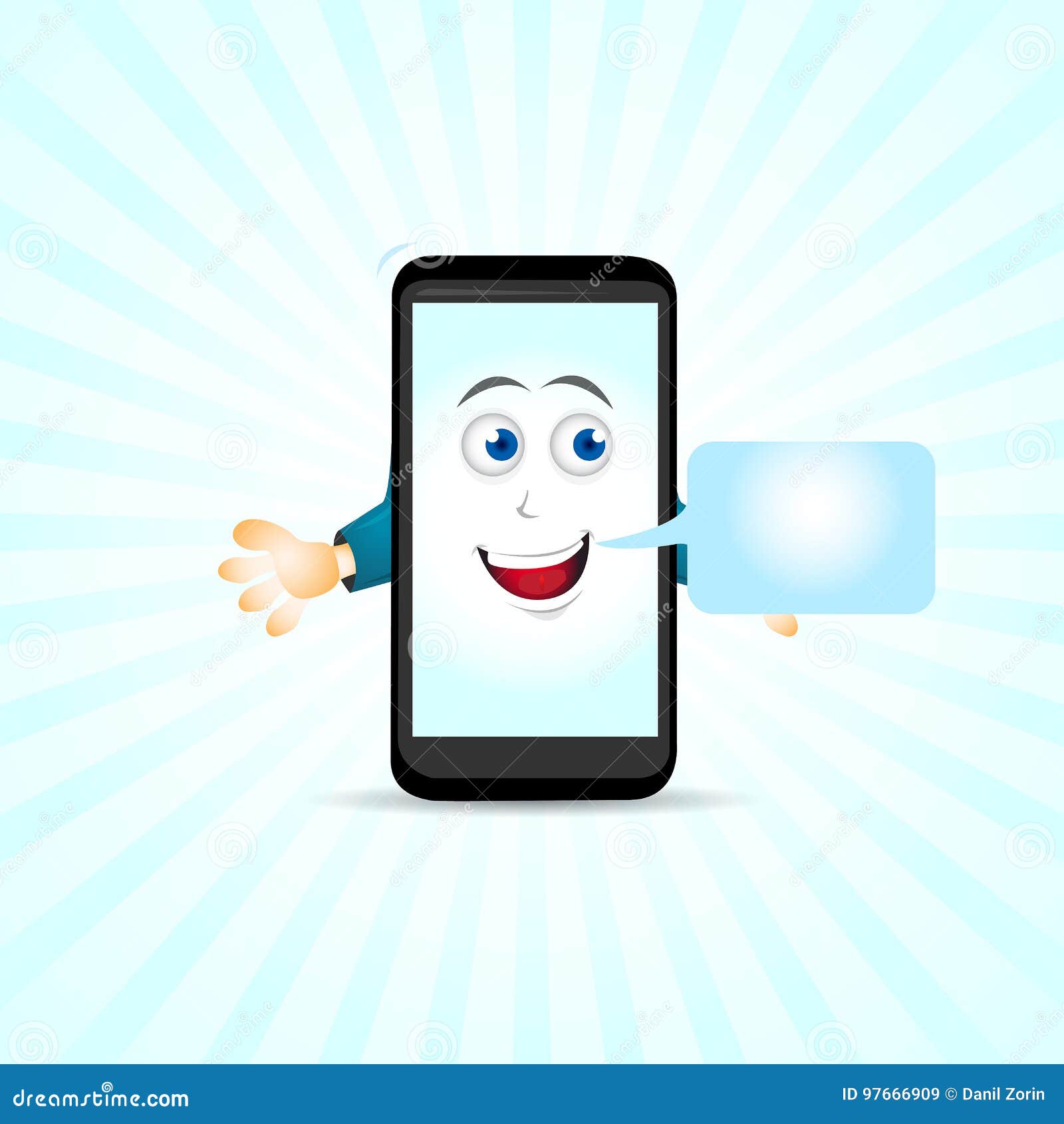 Message Smart Phone. Smart Phone Characters. Vector Phone Illustration ...