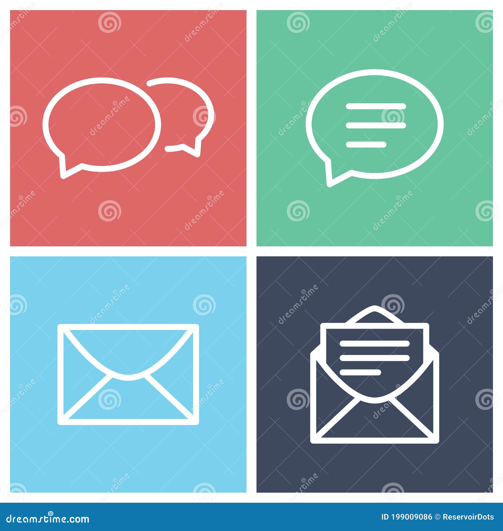 Message SMS Mail Icons stock vector. Illustration of text - 199009086