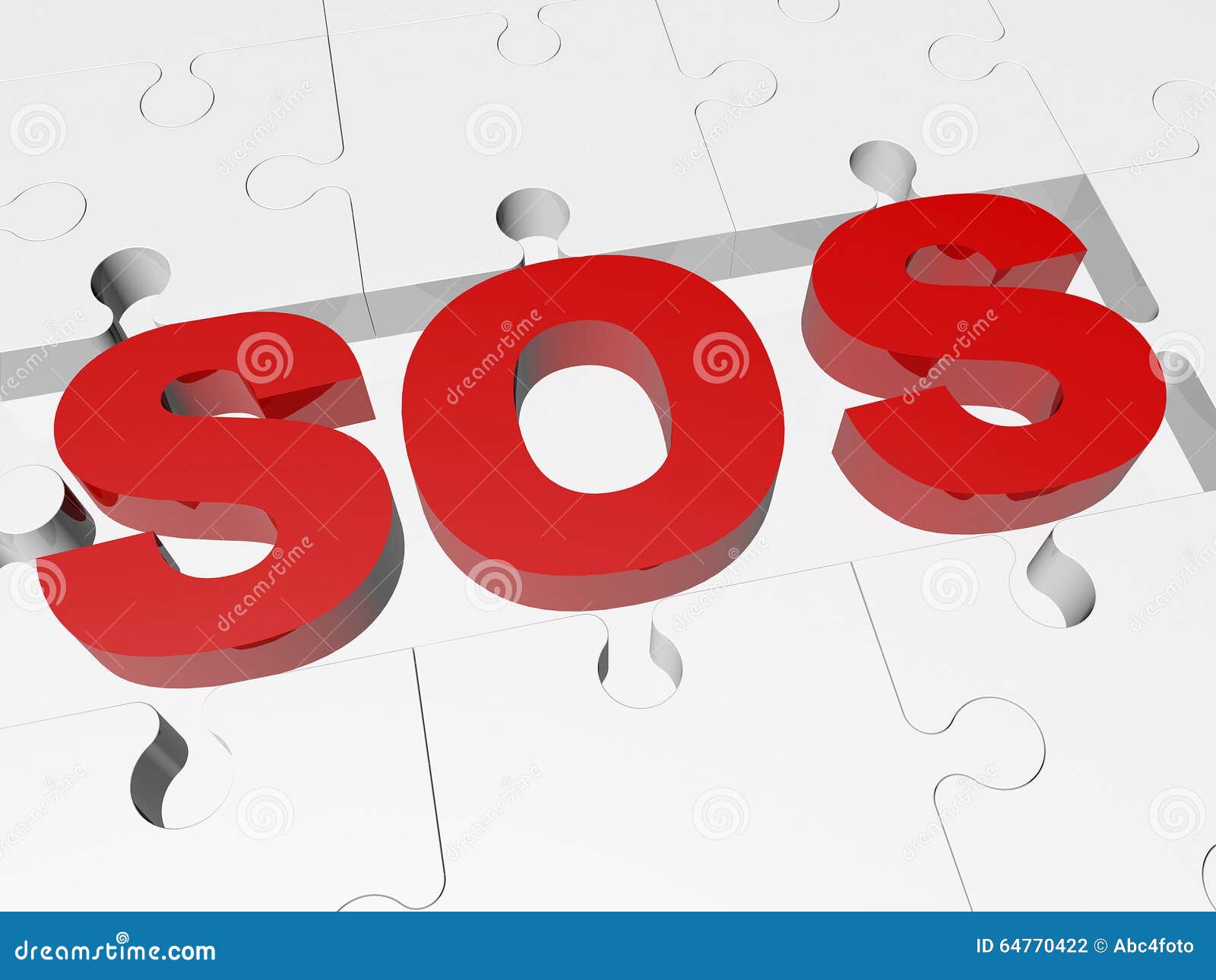 Message SOS in Red on Puzzle Pieces Stock Illustration - Illustration ...
