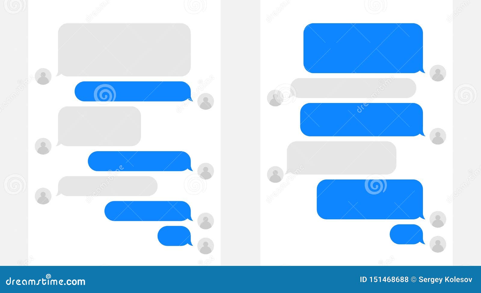 Message Speech Bubbles Template Chat Stock Vector - Illustration of ...