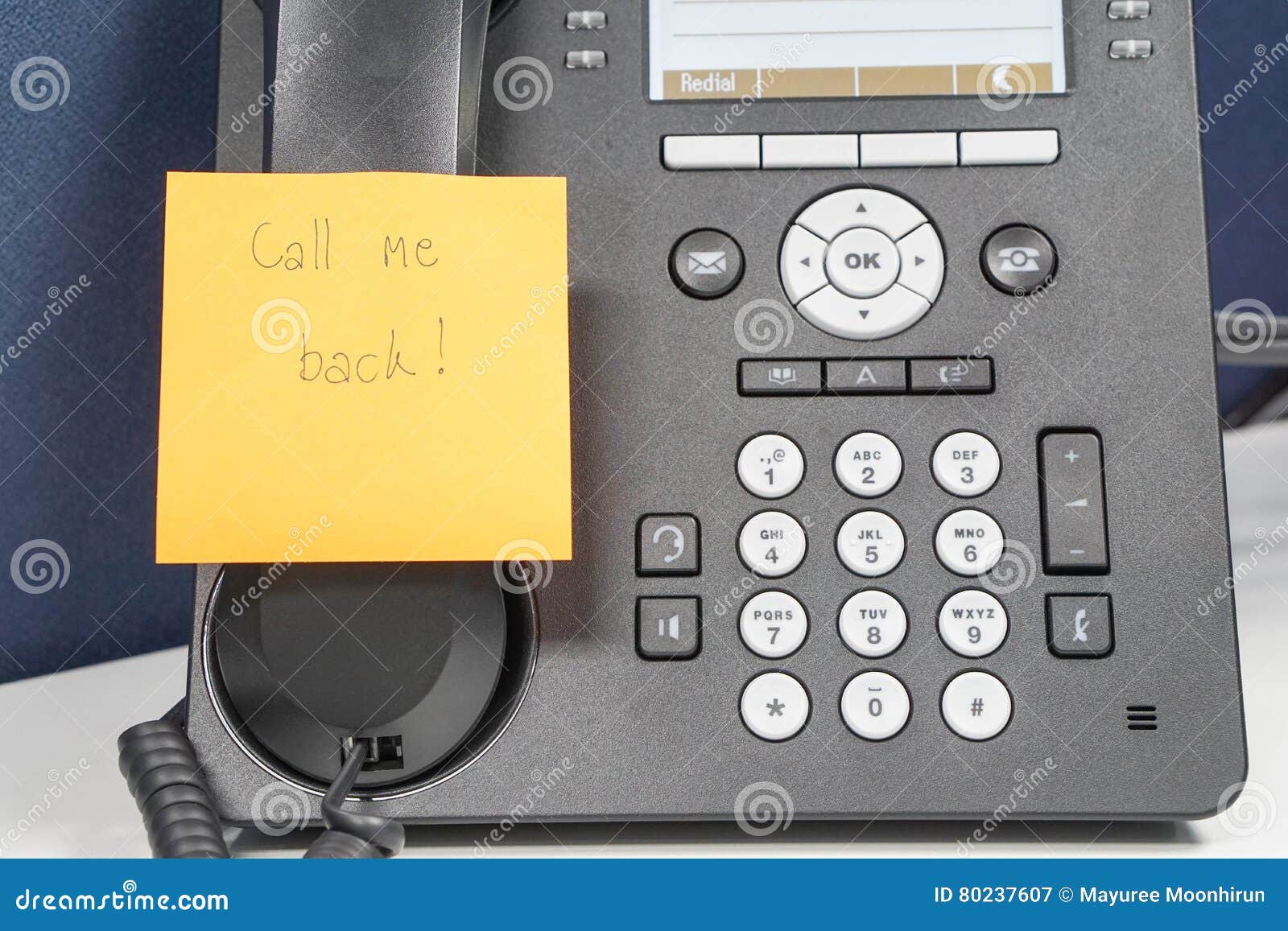Message on Sticky Note of Calling Back Attach on IP Phone Stock Image ...