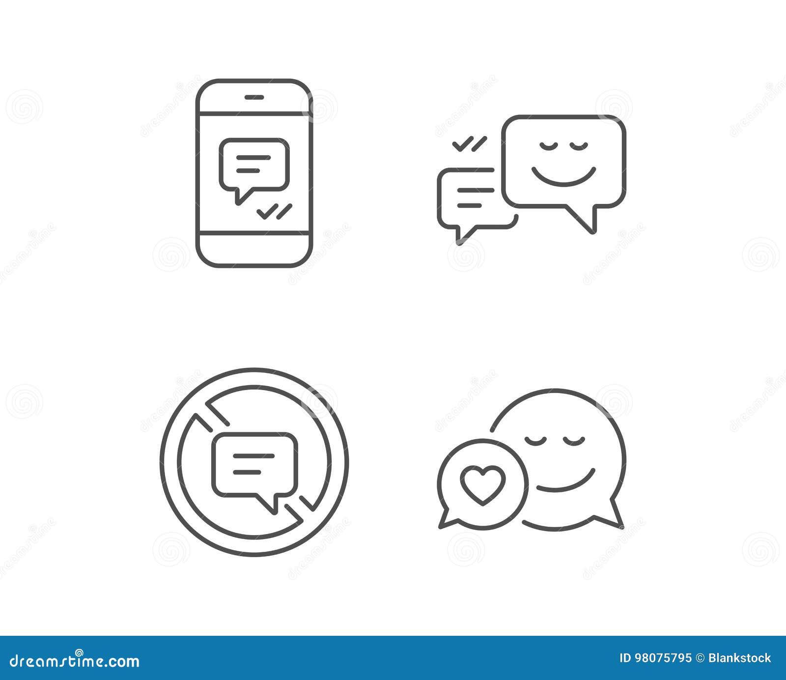 Message, Stop Talking and Communication. Stock Vector - Illustration of ...