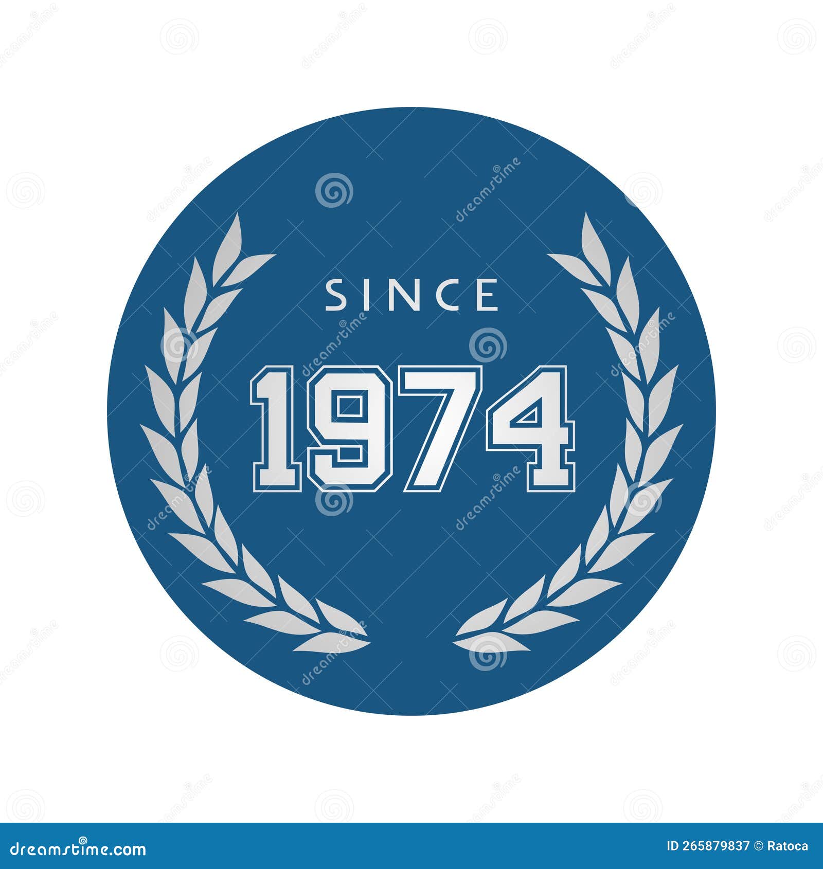 Since 1974 message symbol stock vector. Illustration of retro - 265879837