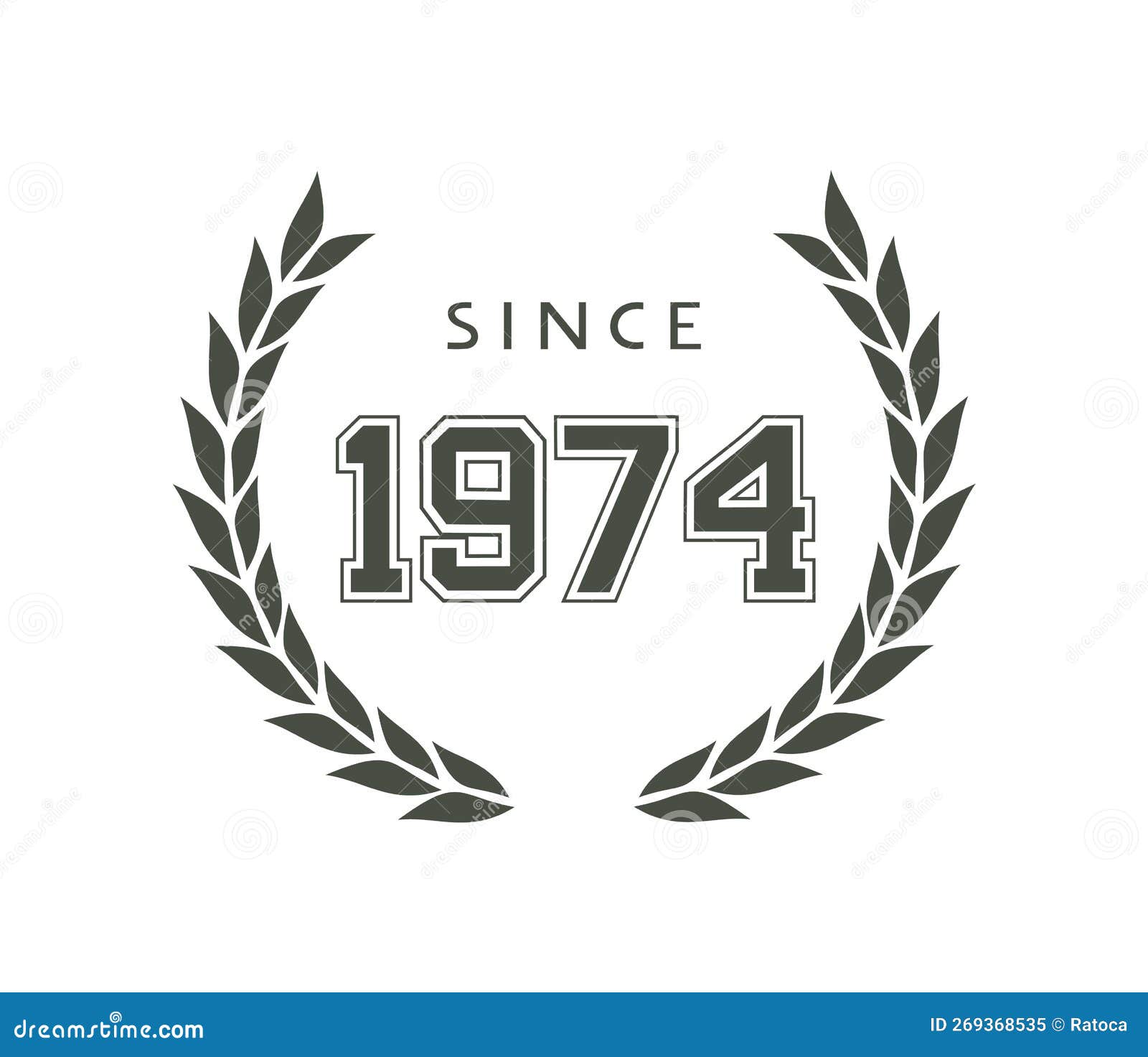 Since 1974 message symbol stock vector. Illustration of annual - 269368535