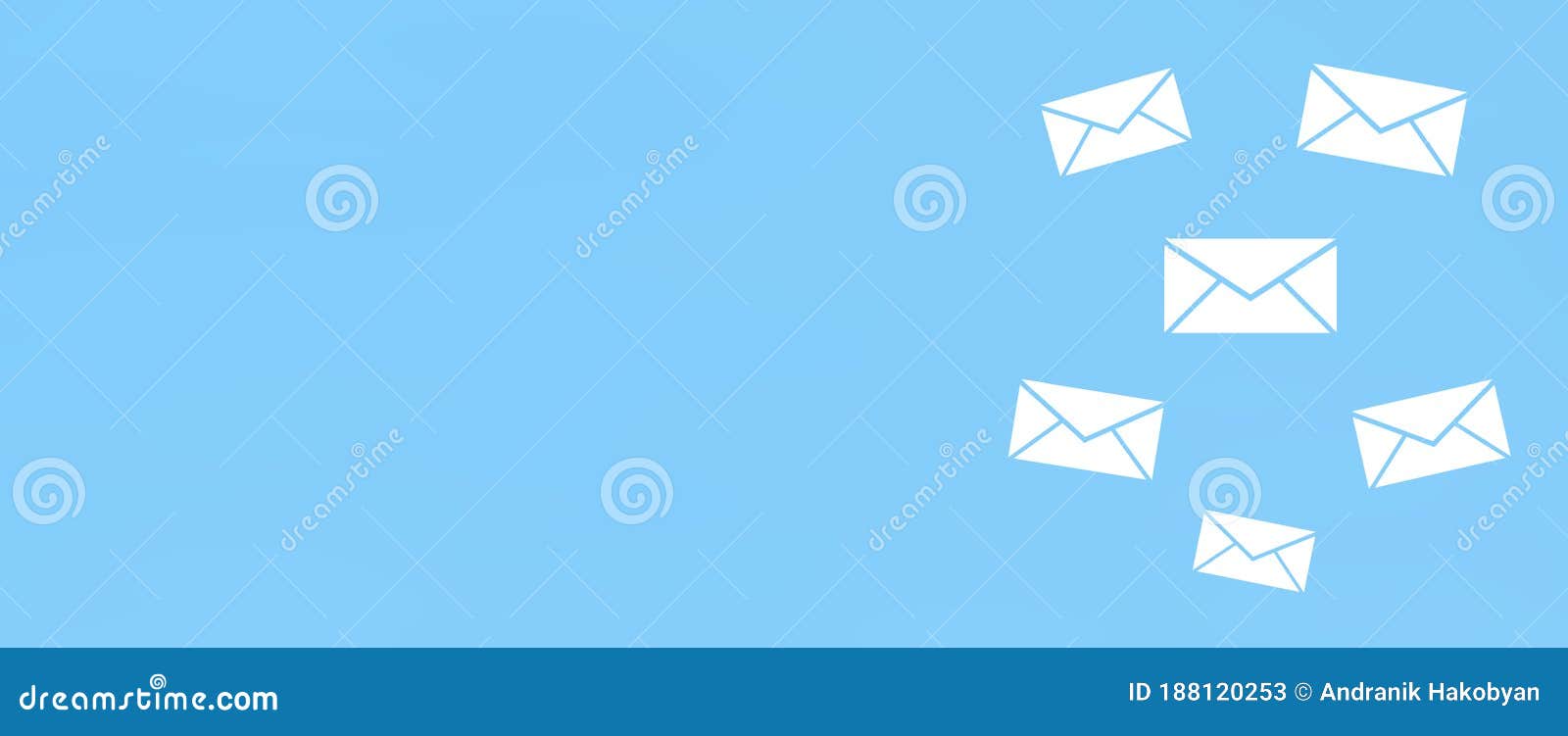 Message Symbols on Blue Background. Space for Your Text Stock Image ...
