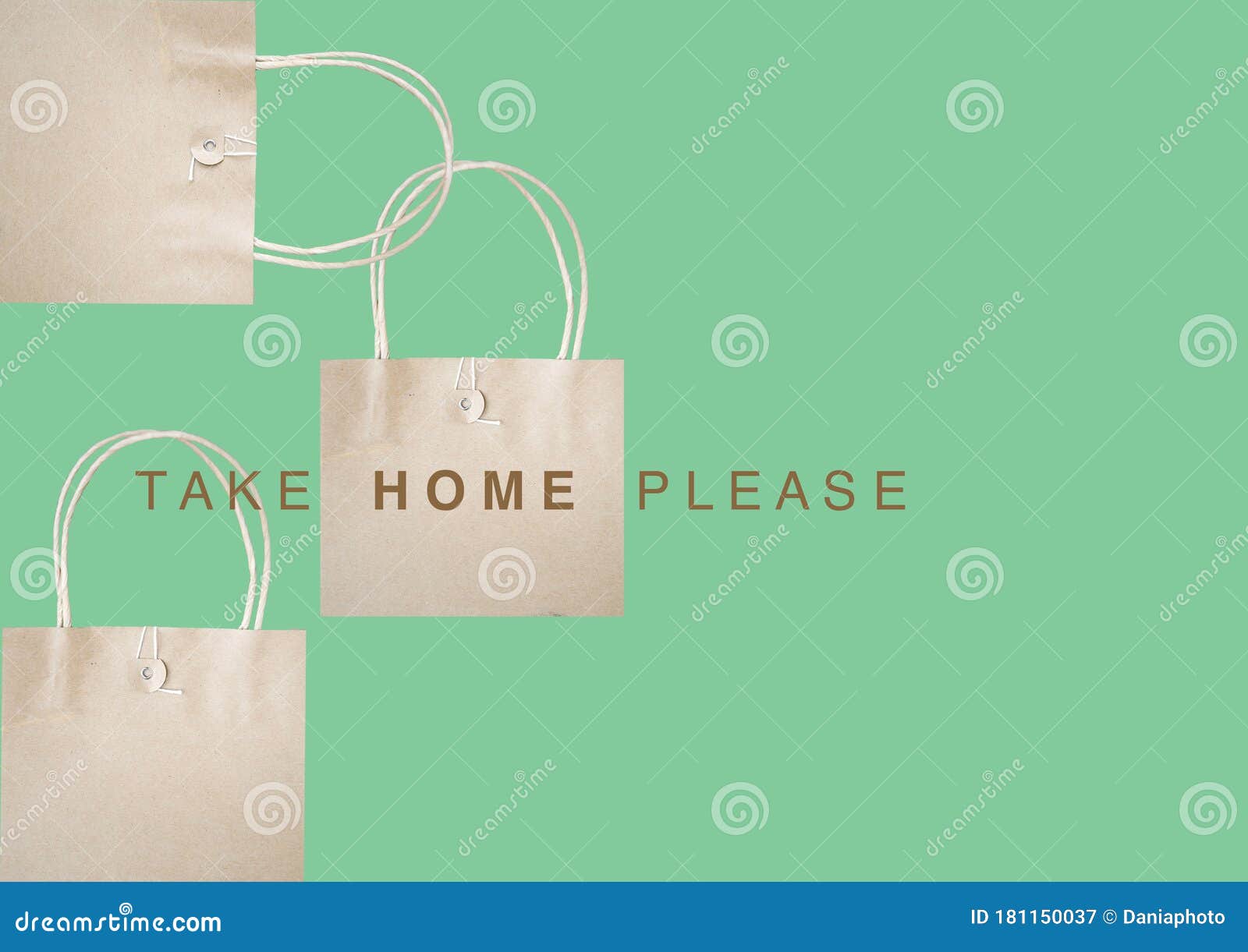 Message Take Home Please with Paper Bag Stock Image - Image of hungry ...