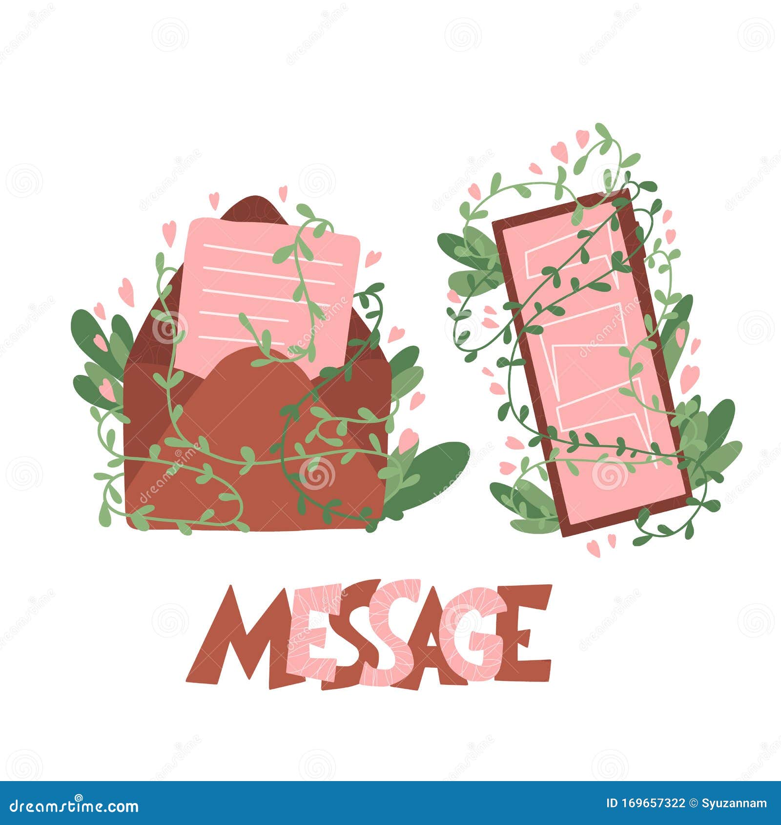 Message Text with Envelop and Phone Mail Stock Vector - Illustration of ...