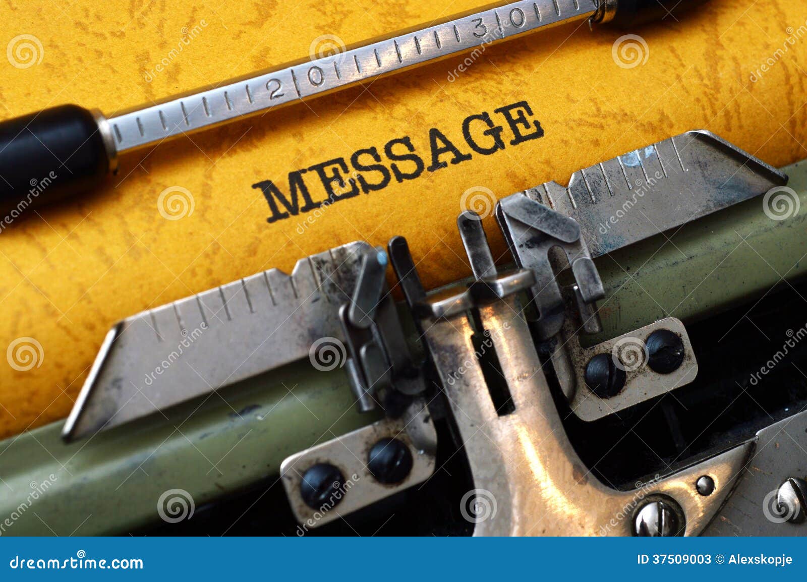 Message text on typewriter stock image. Image of type - 37509003