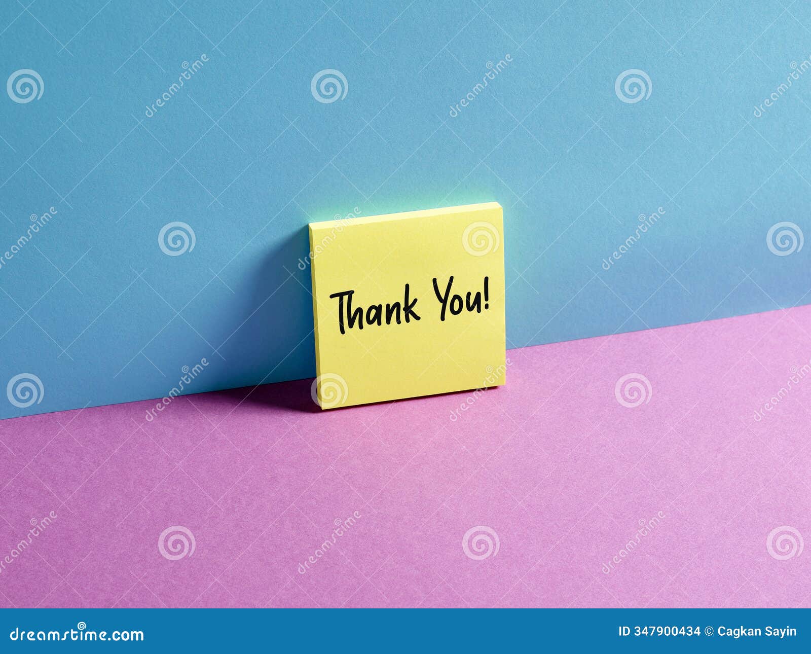 The Message Thank You on a Sticky Note Paper Stock Photo - Image of ...