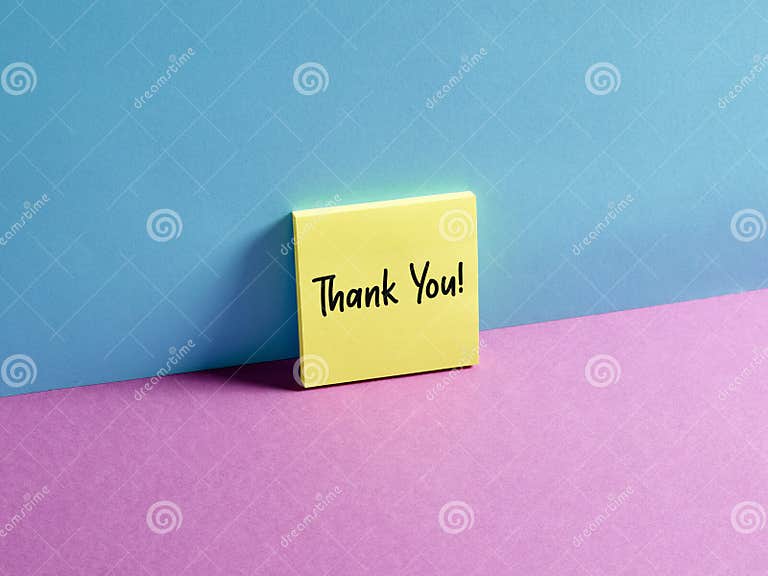 The Message Thank You on a Sticky Note Paper Stock Photo - Image of ...