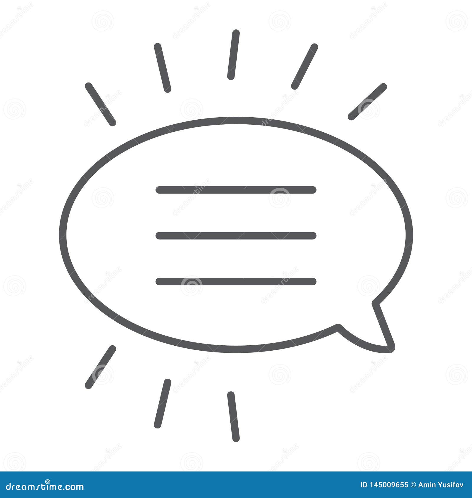 Message Thin Line Icon, Chat and Dialog, Bubble Speech Sign, Vector ...