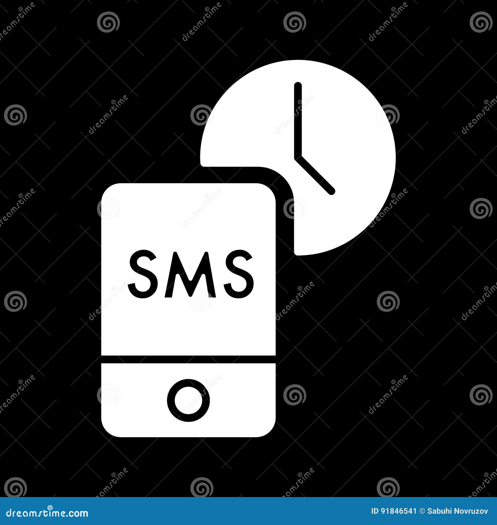 Message Time Vector Icon. Style is Line Symbol, White Color Stock ...