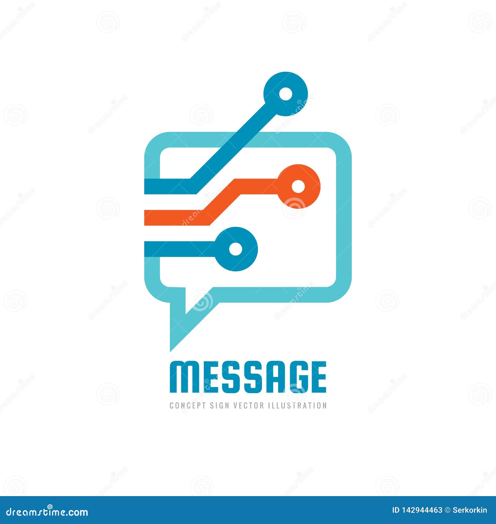Message - Vector Logo Template Concept Illustration. Speech Bubble ...