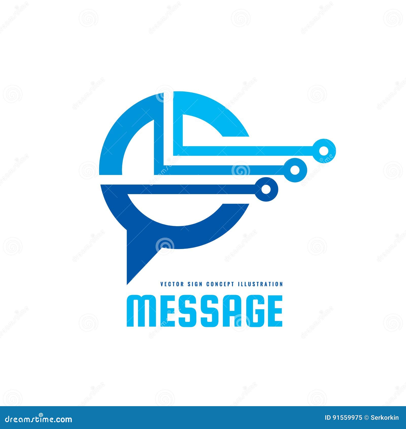 Message - Vector Logo Template Concept Illustration. Speech Bubble ...