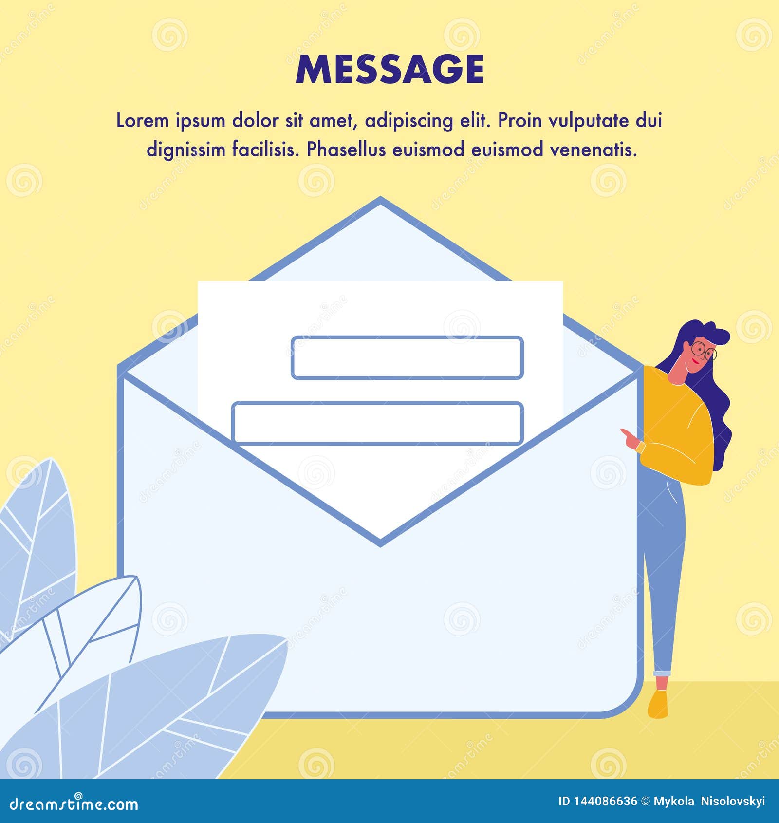 Message Vector Poster Template with Text Space Stock Vector ...