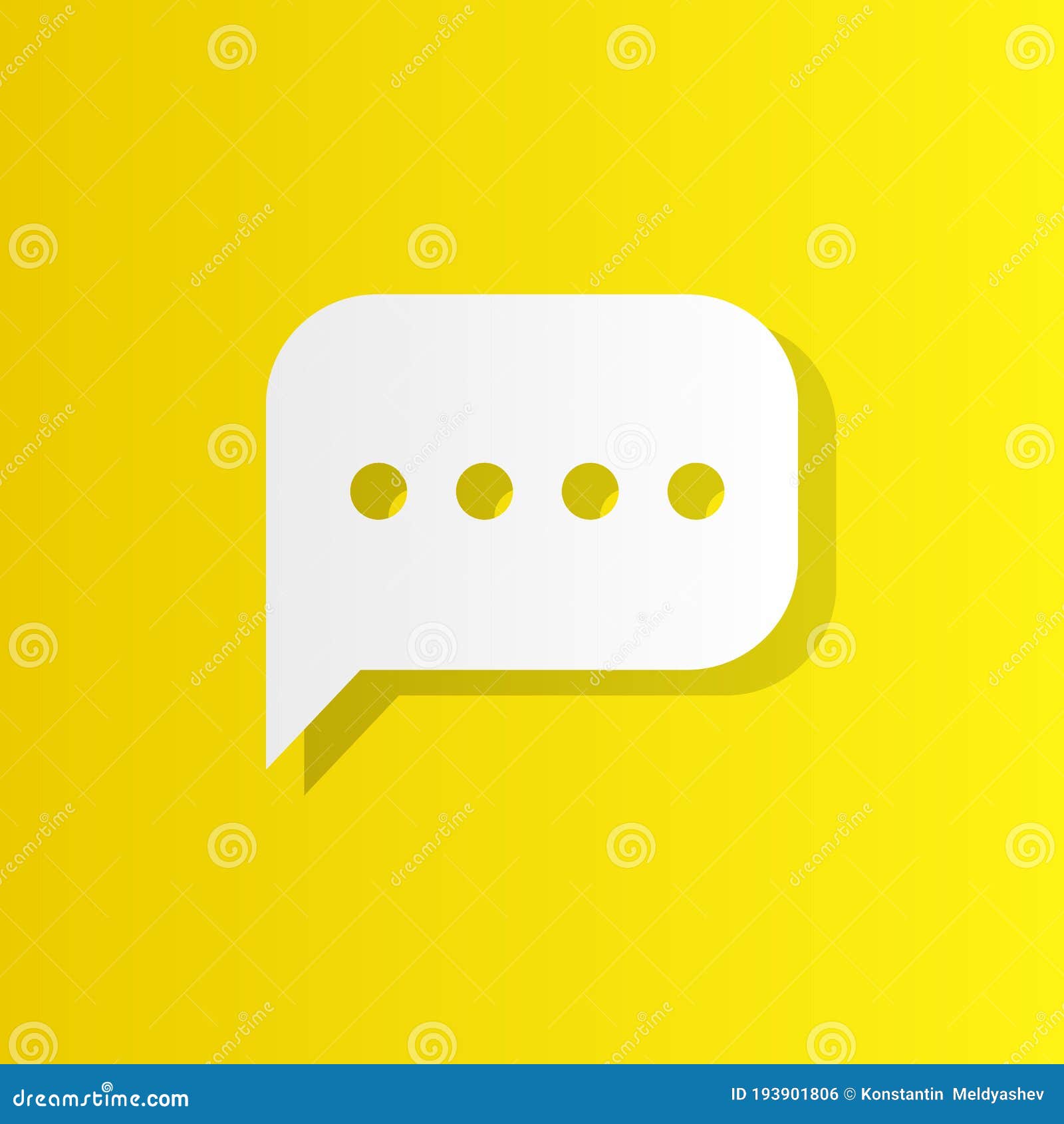 Message White Icon with Shadow Stock Illustration - Illustration of ...