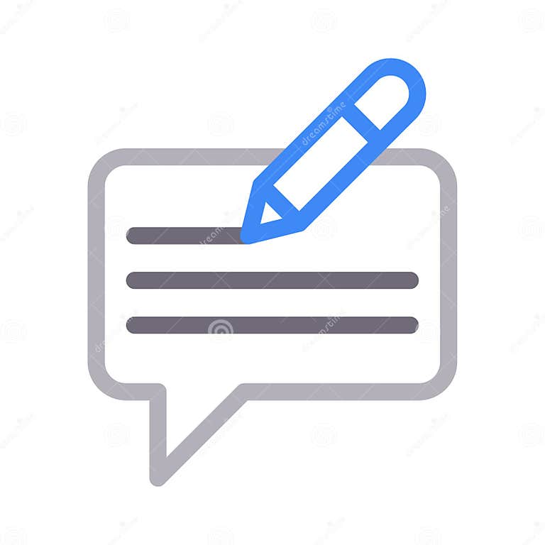 Message Write Vector Color Line Icon Stock Illustration - Illustration ...