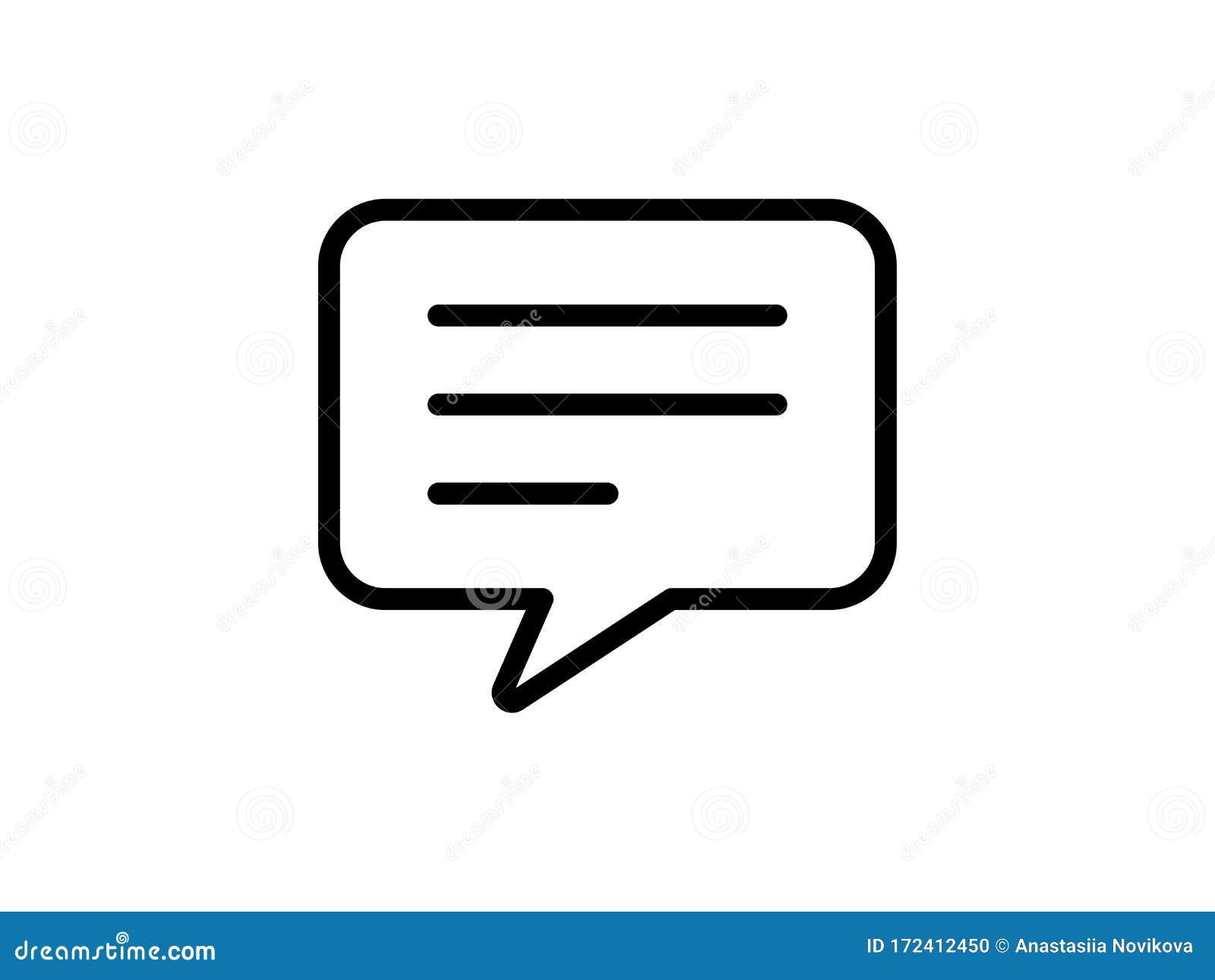 Message Writing Outline Vector Icon. Support Chat Pictogram. Stock ...