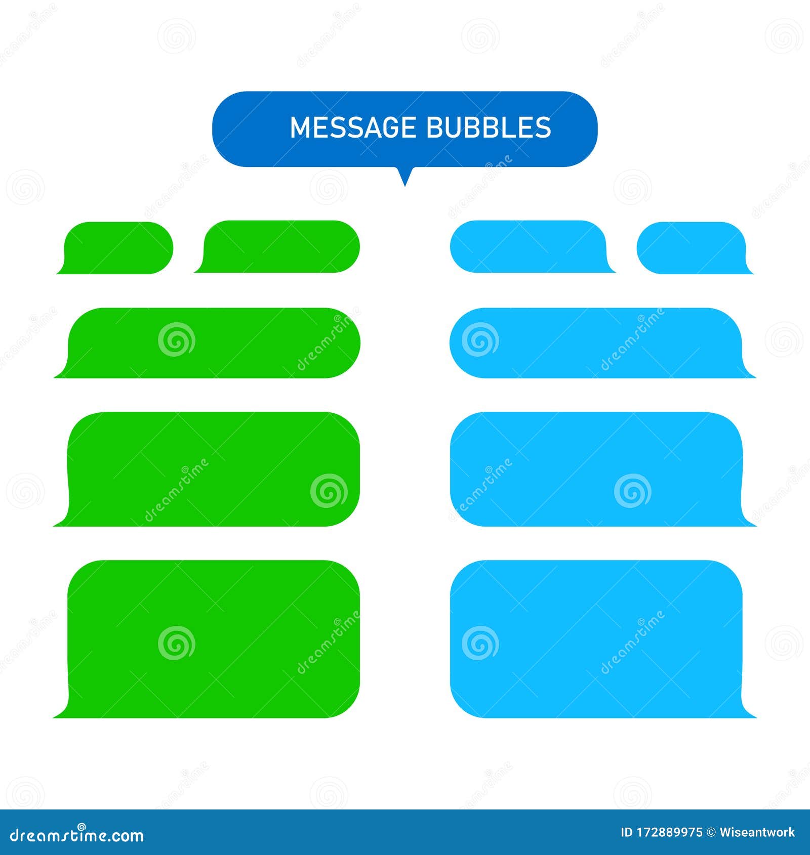Messages Bubbles for Chat, Text-sms, Mms Isolated on White Background ...