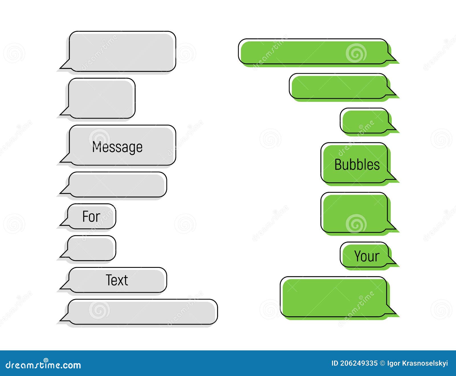 Messages Bubbles Chatting. Chat Concept in Flat Design. Sms. Speech ...