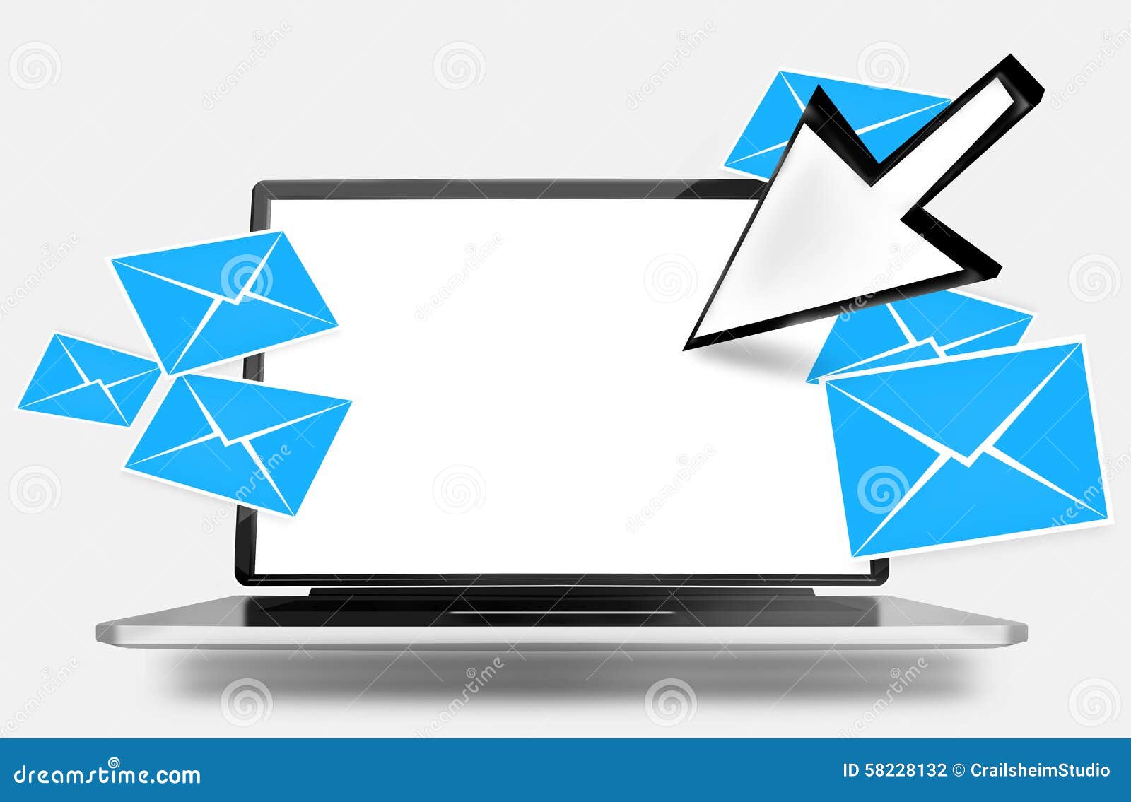 Messages Computer stock illustration. Illustration of computer - 58228132