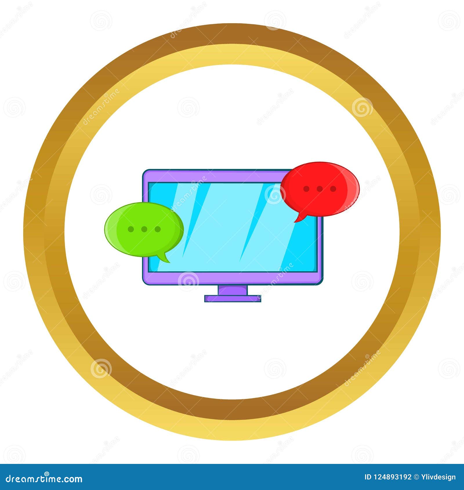 Messages on computer icon stock illustration. Illustration of icon ...