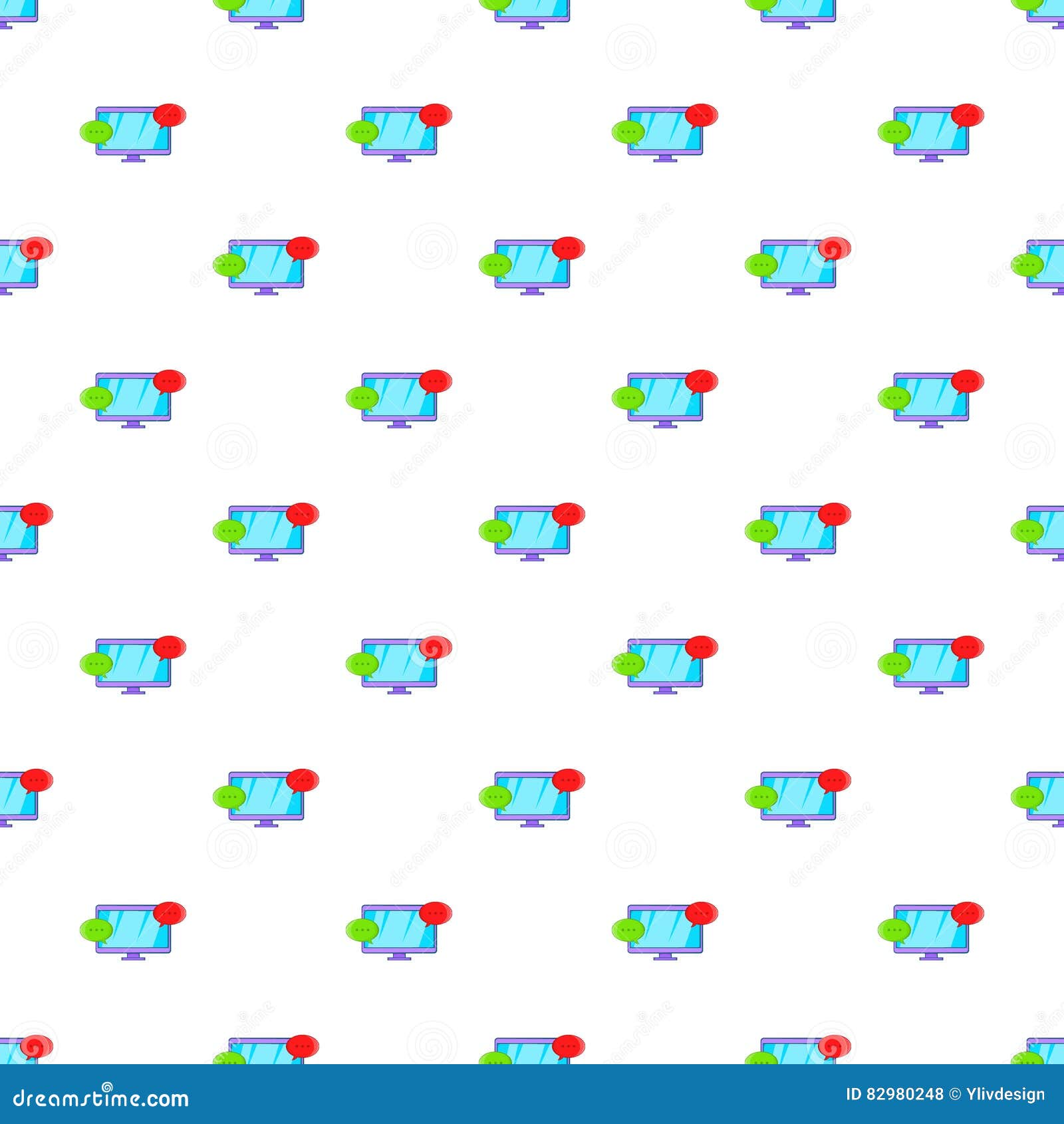 Messages on Computer Pattern, Cartoon Style Stock Vector - Illustration ...