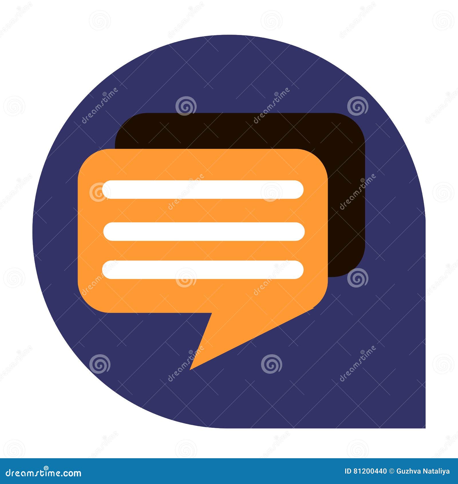 Messages or Dialog Icon of Set Tricolor Stock Vector - Illustration of ...