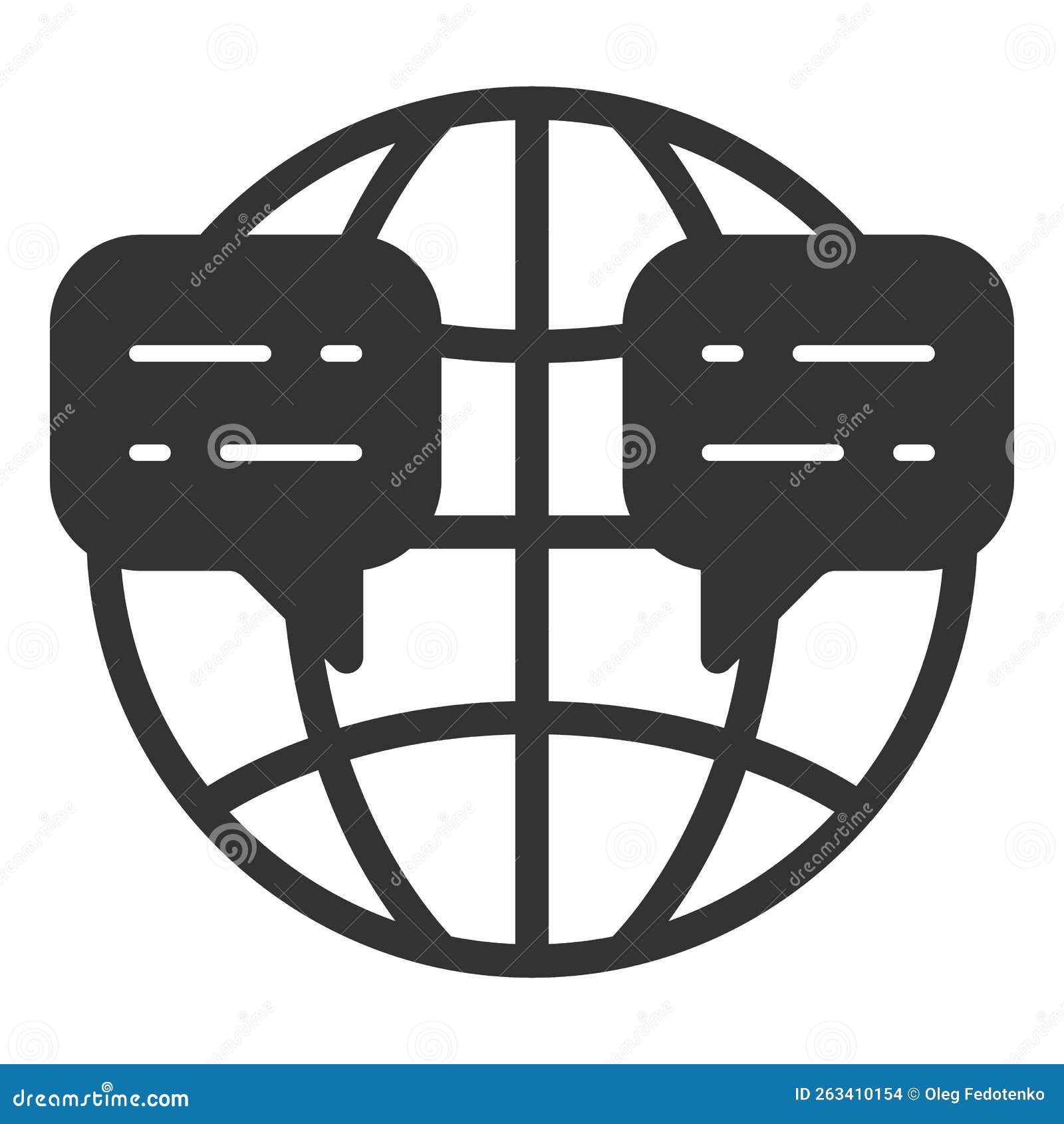 Messages and globe _1 stock vector. Illustration of email - 263410154